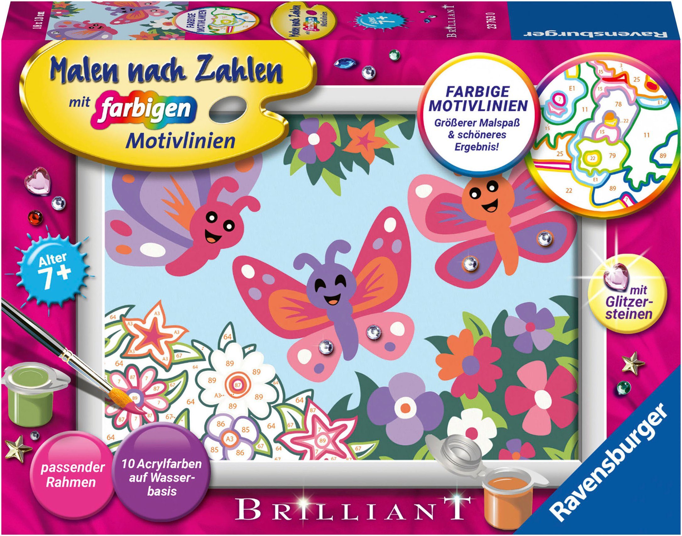 Ravensburger Malen nach Zahlen Fröhliche Schmetterlinge, Made in Europe, FSC® - schützt Wald ...