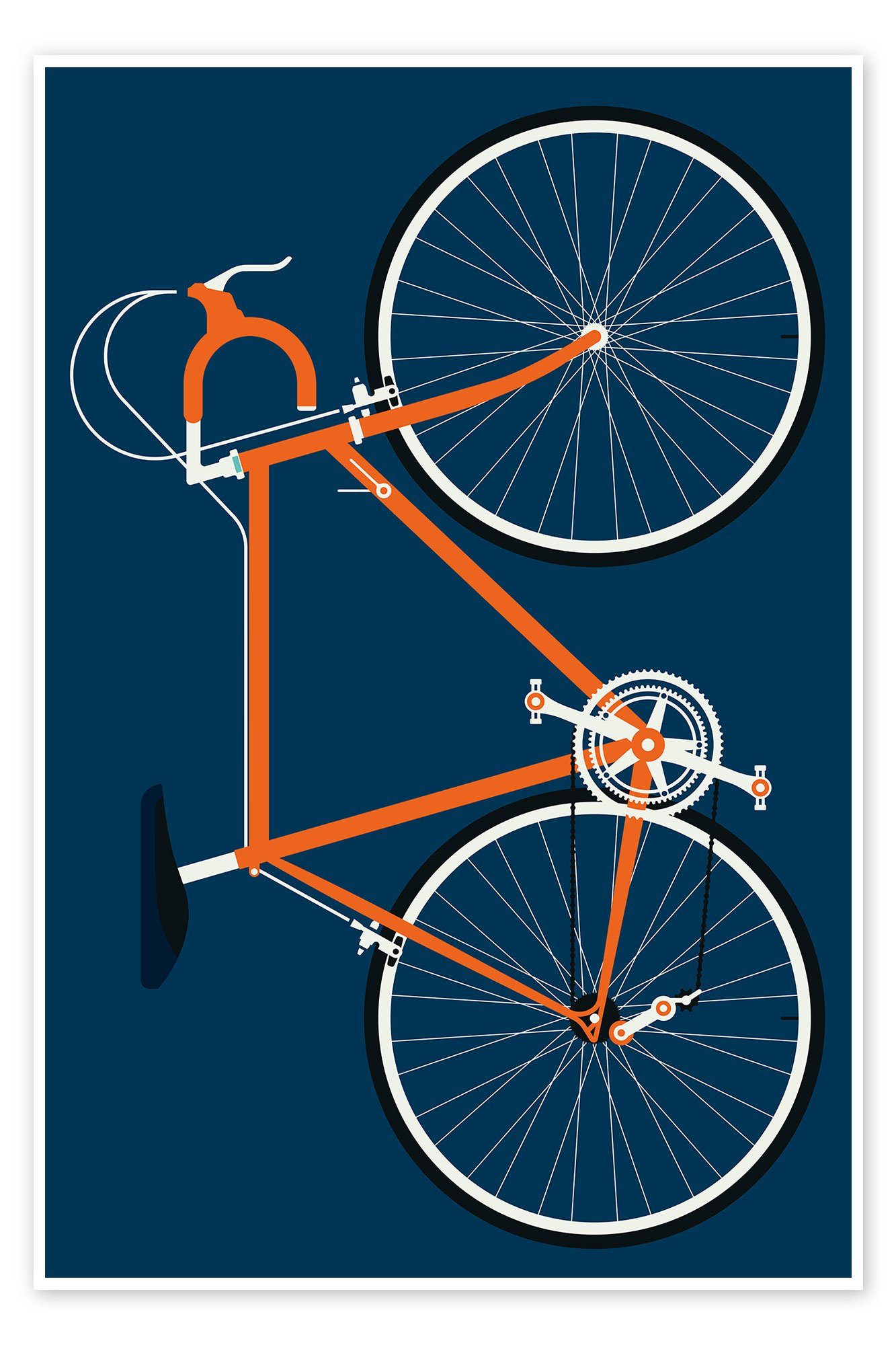 Posterlounge Poster Bo Lundberg Orangenes Rennrad Jungenzimmer Lounge