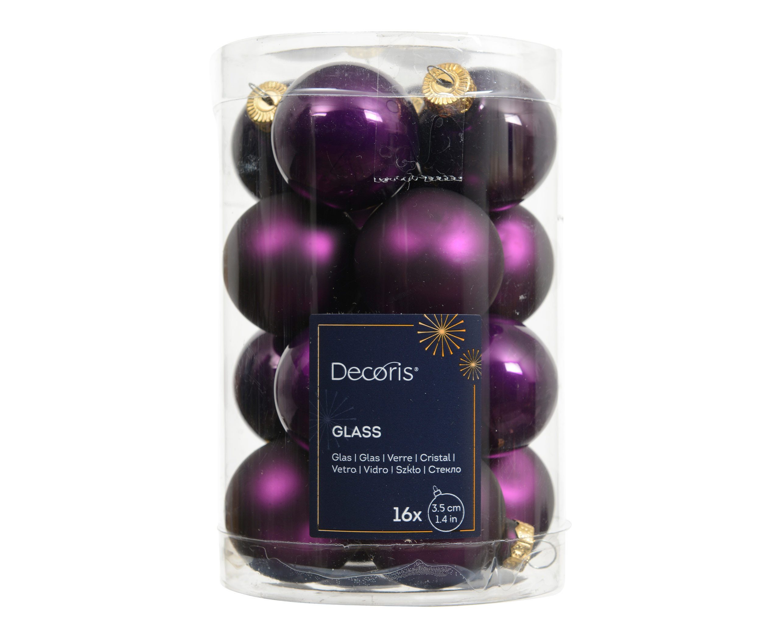 Kaemingk Weihnachtsbaumkugel, Weihnachtskugeln Glas 3,5cm 16 Stück - Feige