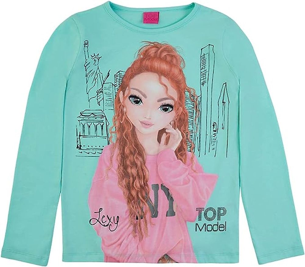 Topmodel Langarmshirt Top Model Langarmshirt Lexy Skyline Hellgrün 1 Tlg
