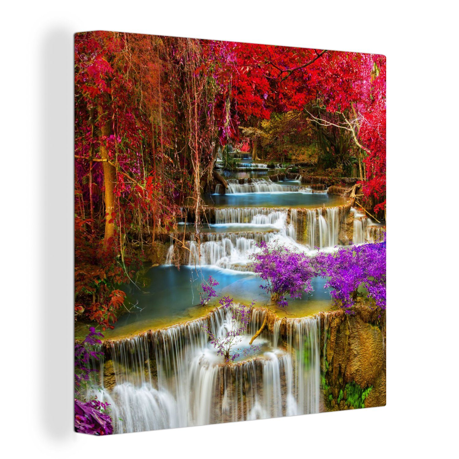 Onemillioncanvasses® Leinwandbild Wasserfall Rosa Bäume 1 St