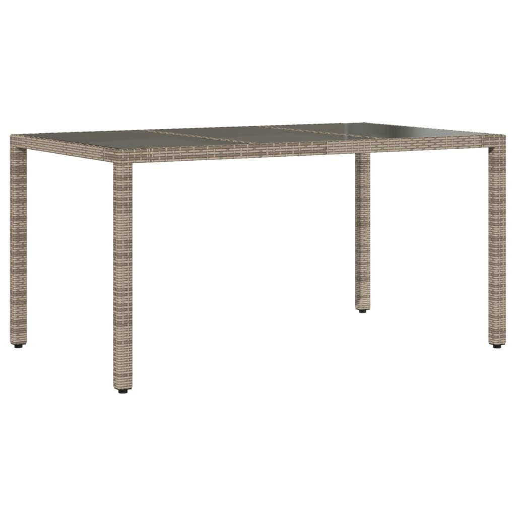 furnicato Gartentisch mit Glasplatte Weiß 150x90x75 cm Poly Rattan (1-St)