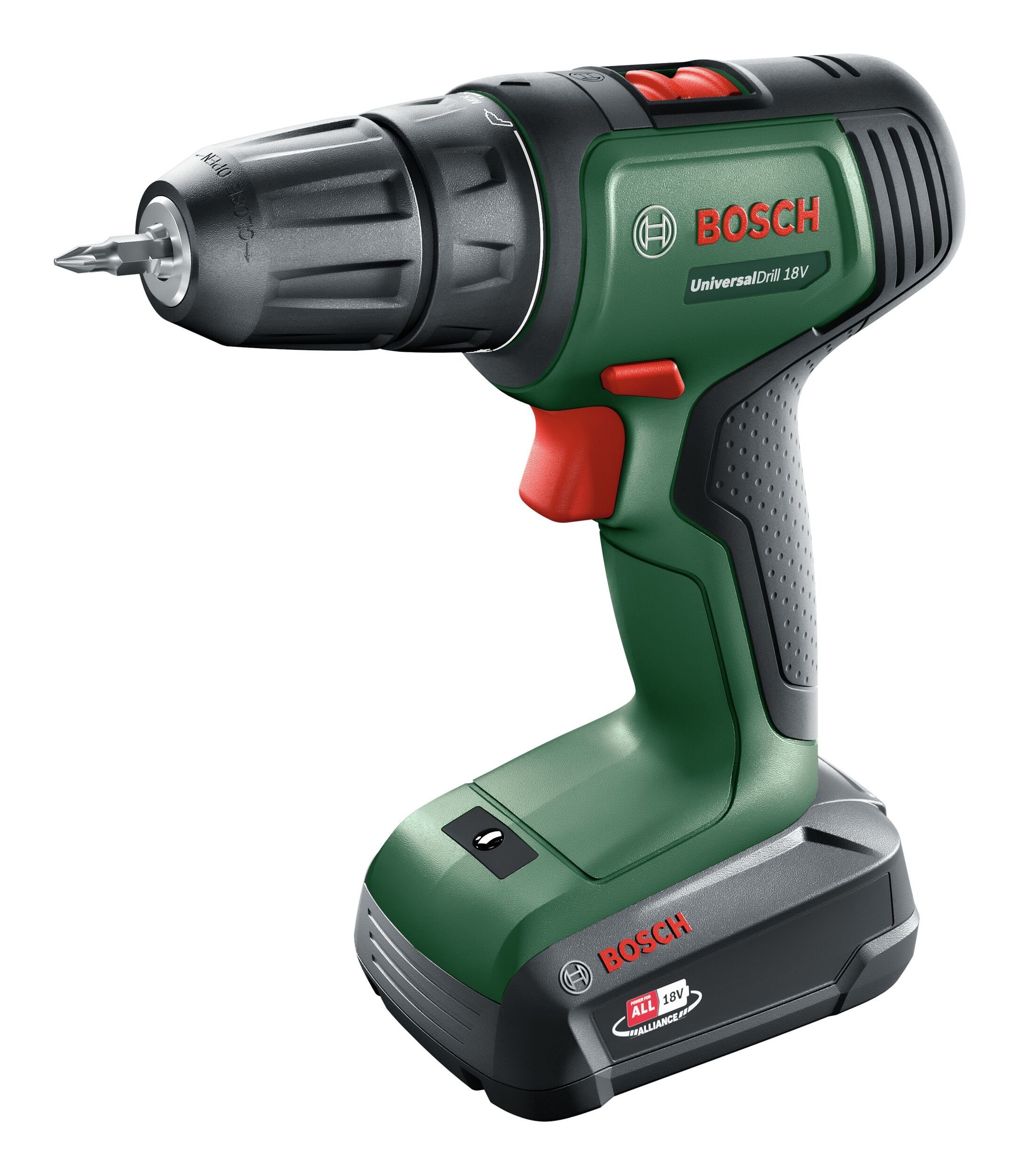 Bosch Home & Garden Akku-Bohrschrauber UniversalDrill 18V, 18 V, Akku-Zweigang-Bohrschrauber