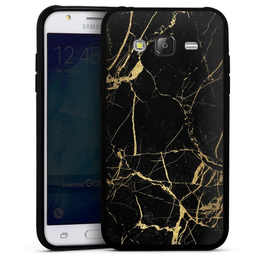 Deindesign Handyhülle Blackgoldmarble Look Hülle Marmor Schwarz Muster