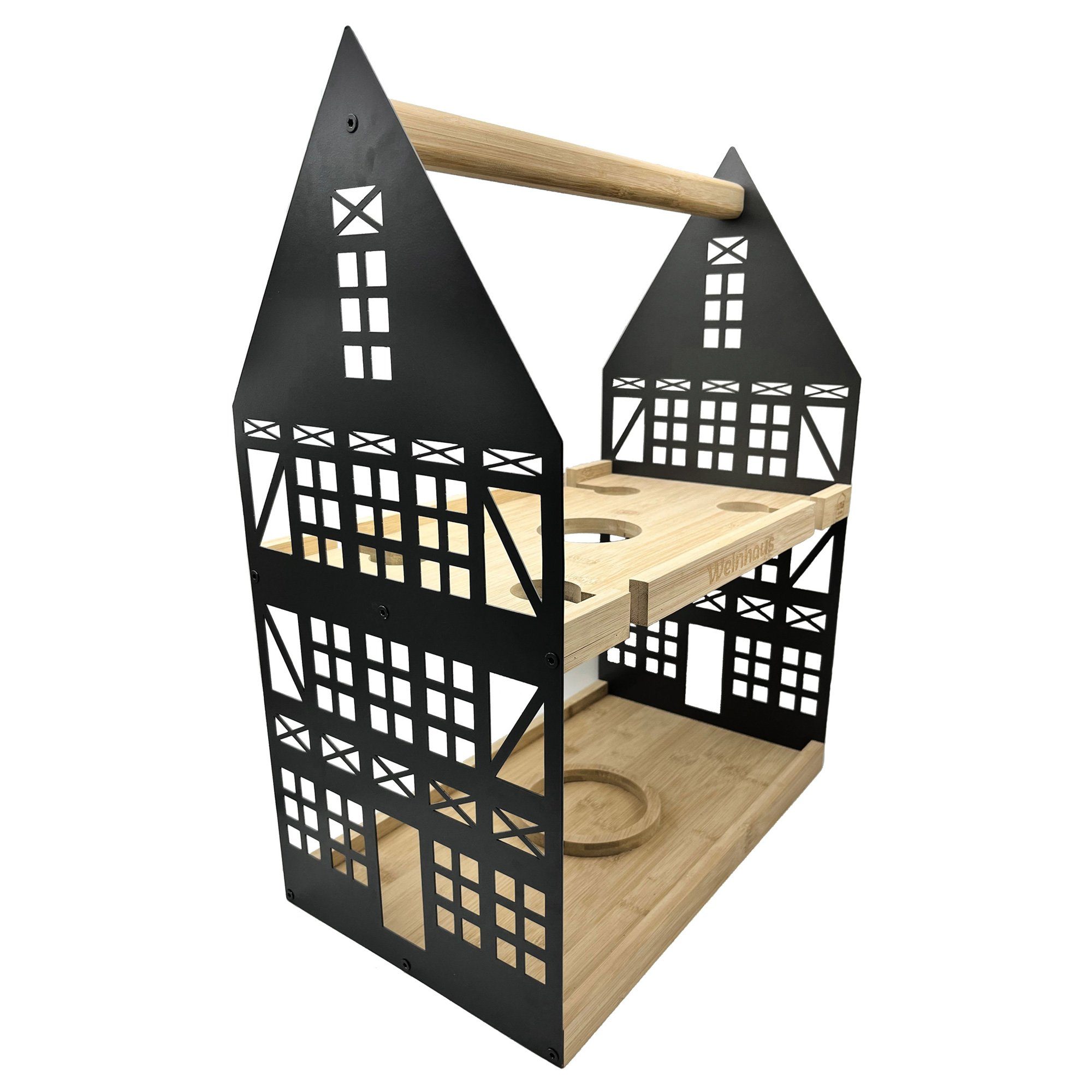 Unus Home Etagere Etagere Weinhaus Schwarz Aus Metall Und Holz