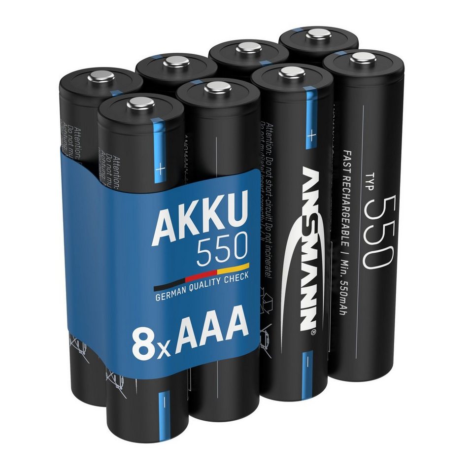 Ansmann Ag Akku Aaa 550 Mah Ni Mh 1 2v 8 Stück Geringe