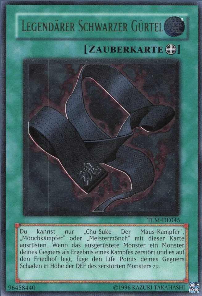 Recollectibles Sammelkarte Yugioh Karte Legendärer Schwarzer Gürtel V
