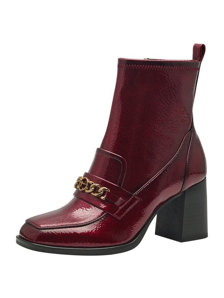 Tamaris Stiefelette Blockabsatz Partyschuh Mit Eleganter Zierkette Und