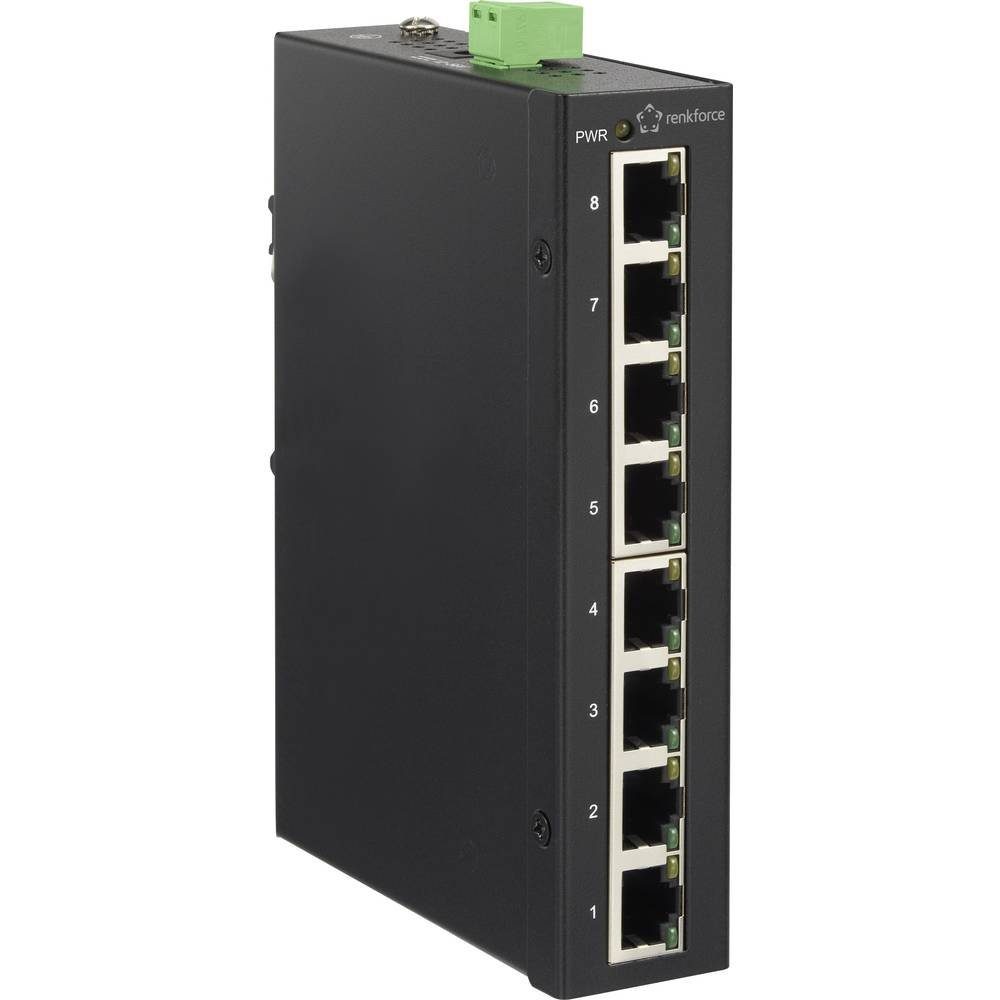 Renkforce 8 Port Fast Ethernet Switch für Hutschiene Netzwerk-Switch ...