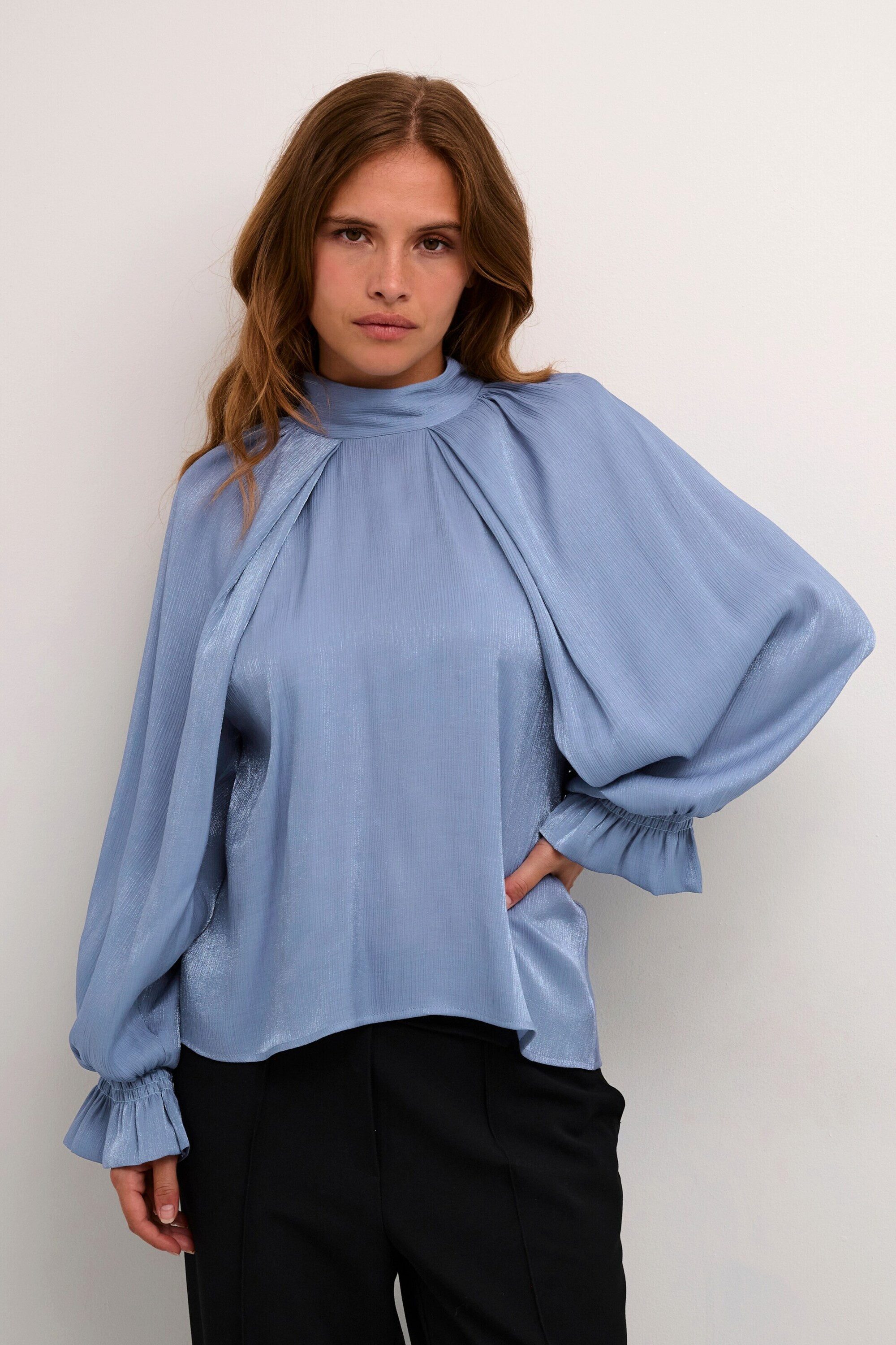 Karen By Simonsen Langarmbluse Lotta 1 Tlg Cut Outs Drapiertgerafft