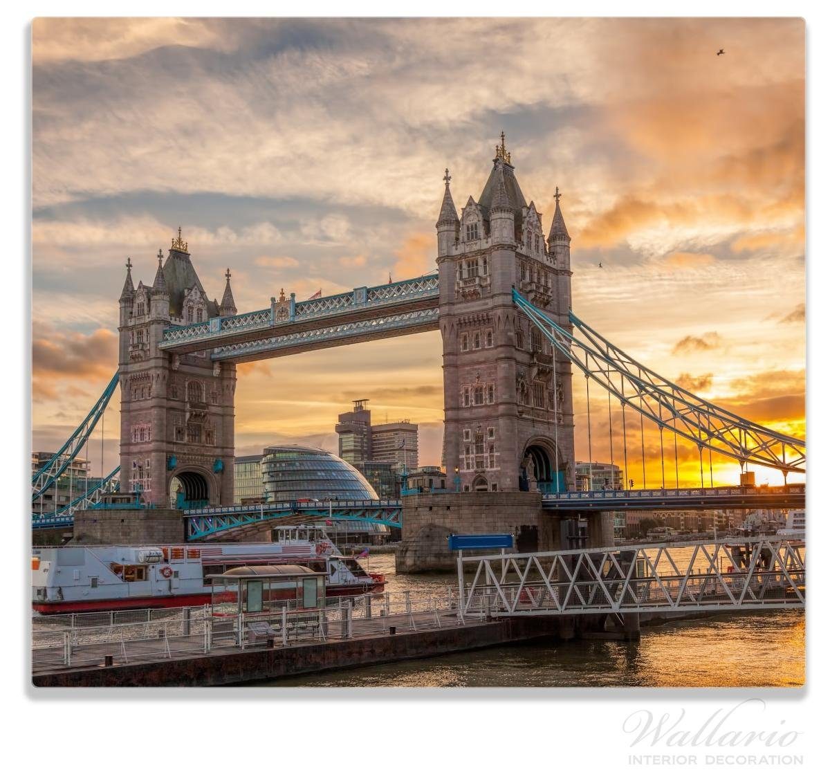 Wallario Herd Abdeckplatte Tower Bridge London Bei Sonnenuntergang