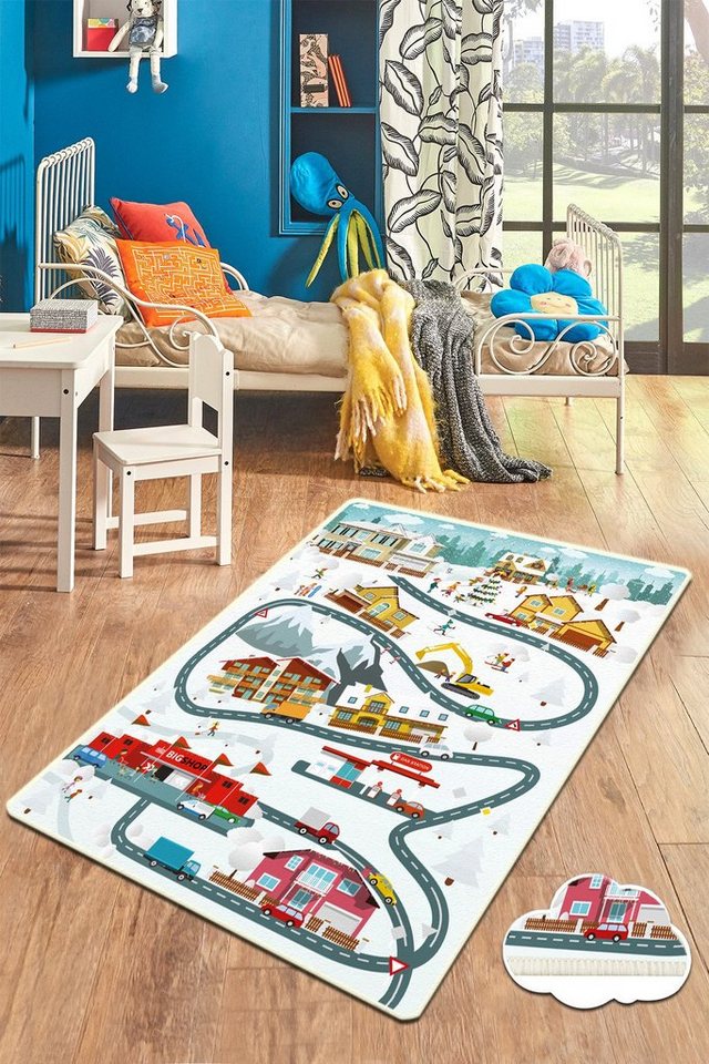 Teppich City Of Snowchl Bunt 80 X 150 Cm 100 Samtstoff Conceptum