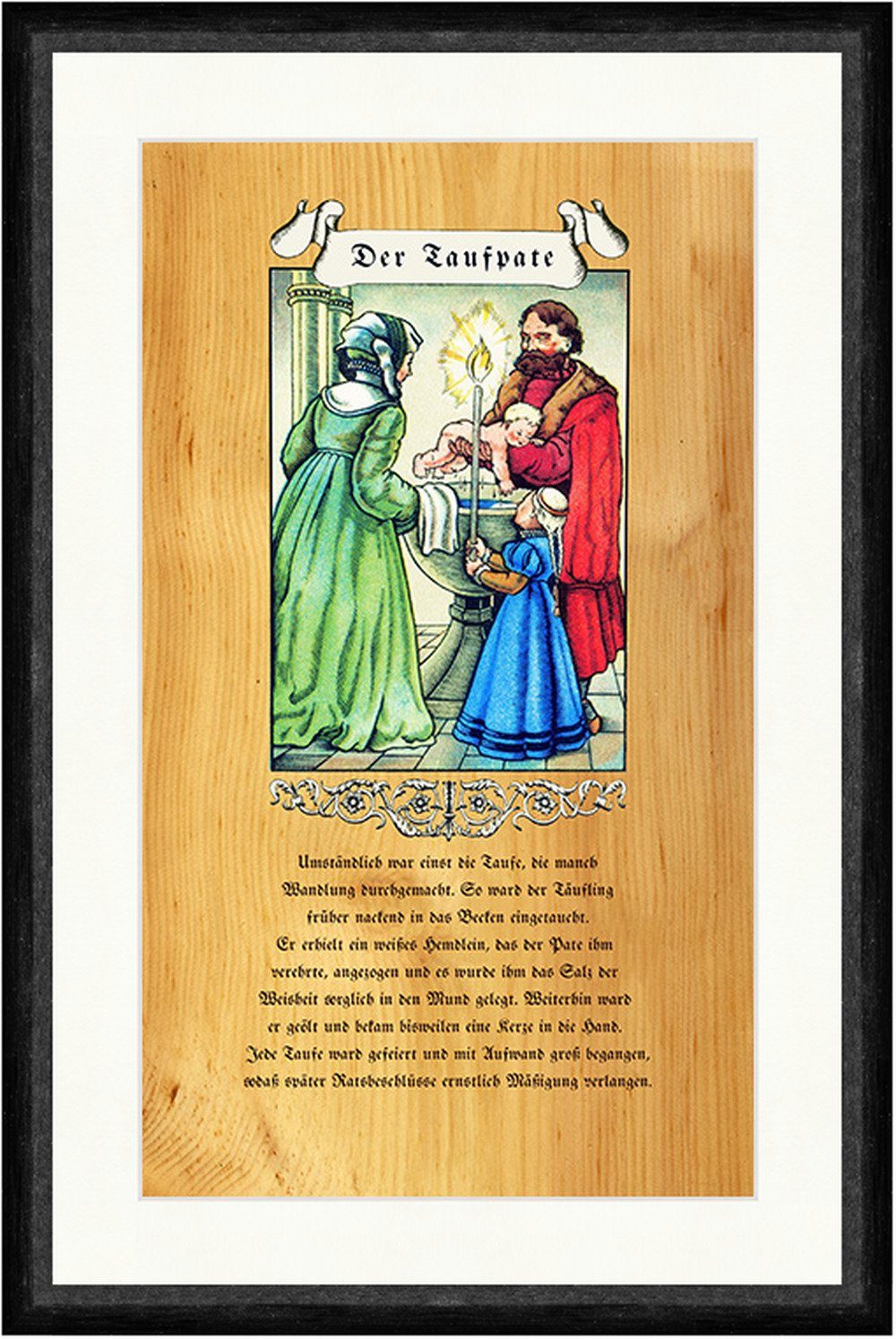 BillerAntik Kunstdruck Der Taufpate Kirche Glaube Sakrament Taufe Taufbecken Faks_Stand 359, (1 St)