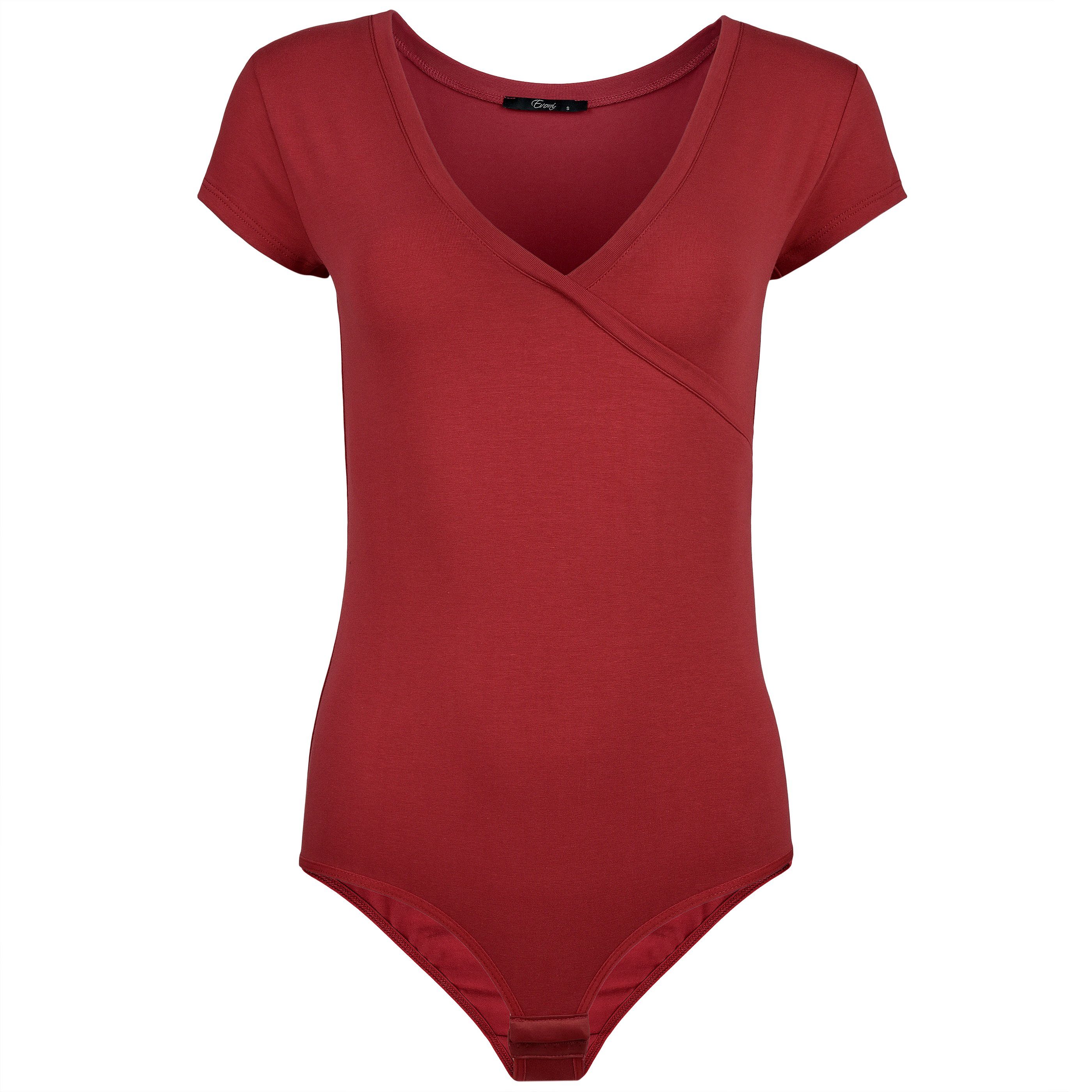 Evoni Body Damen Kurzarmbody V-Dekolleté