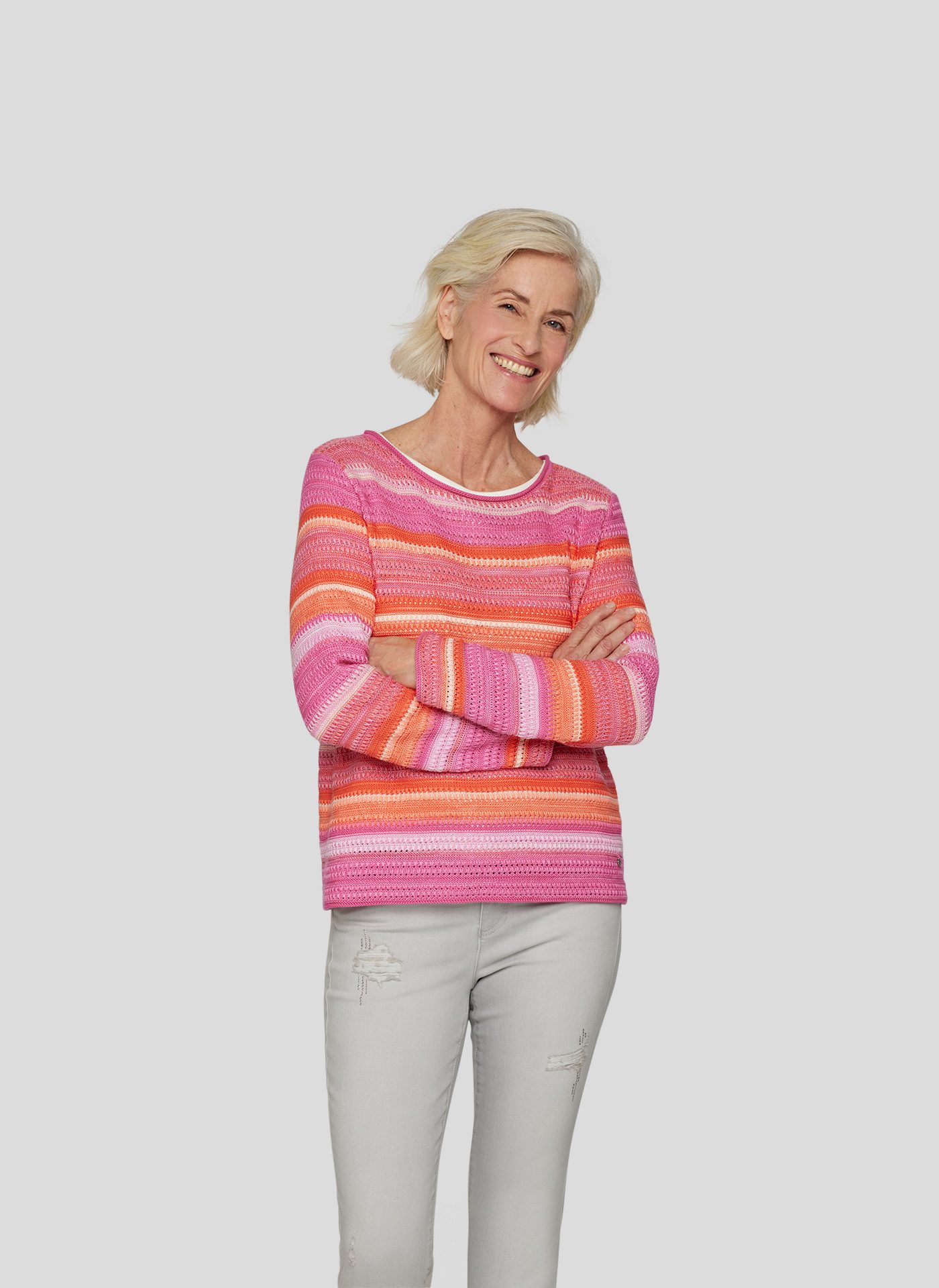 Rabe Strickpullover Pullover, Farbenfroher Strickpullover