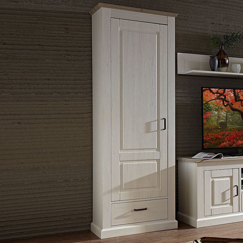 Lomadox Highboard Leer 55 Landhaus Hochschrank In Pinie Weiß Mit Abs