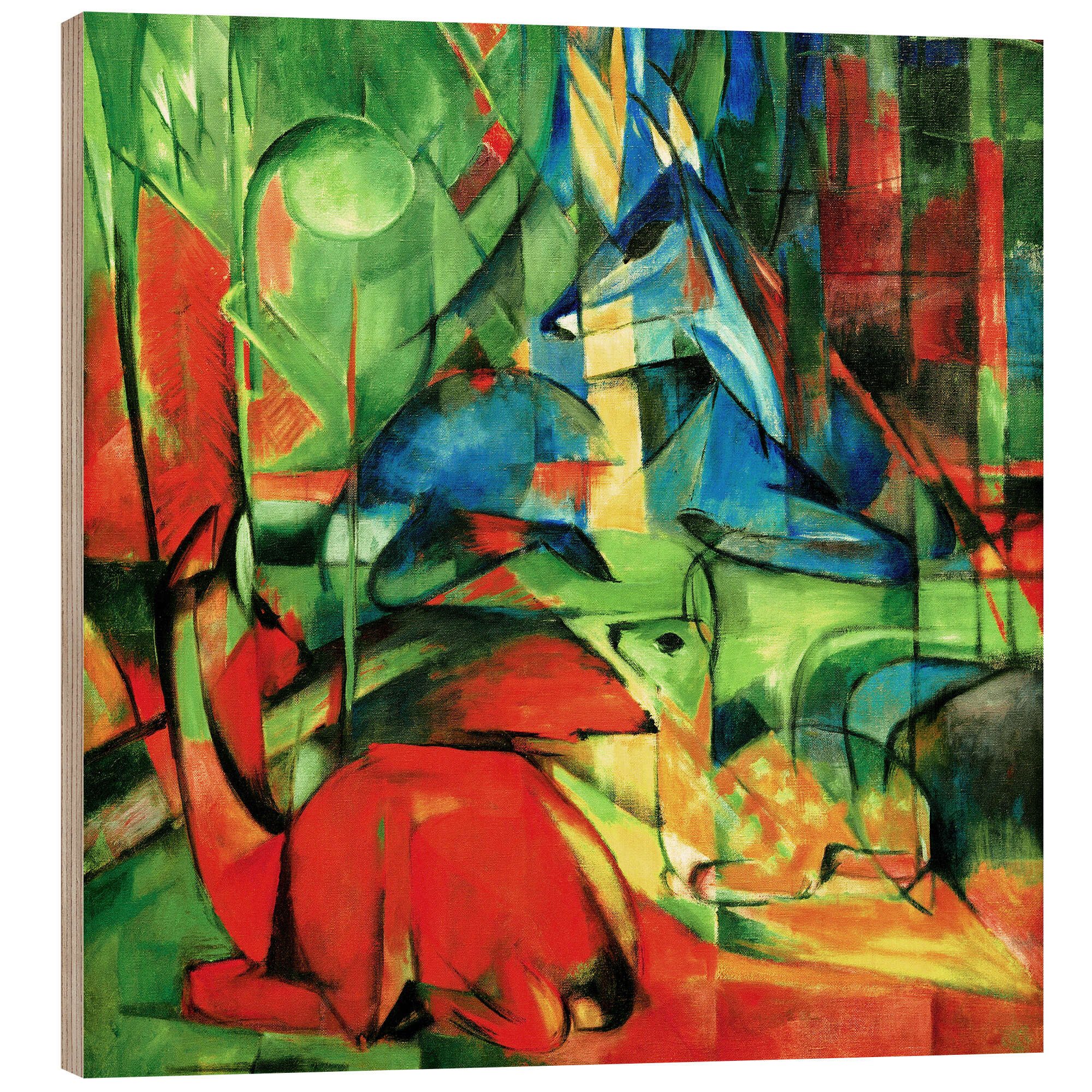Posterlounge Holzbild Franz Marc Rehe Im Walde Ii Malerei