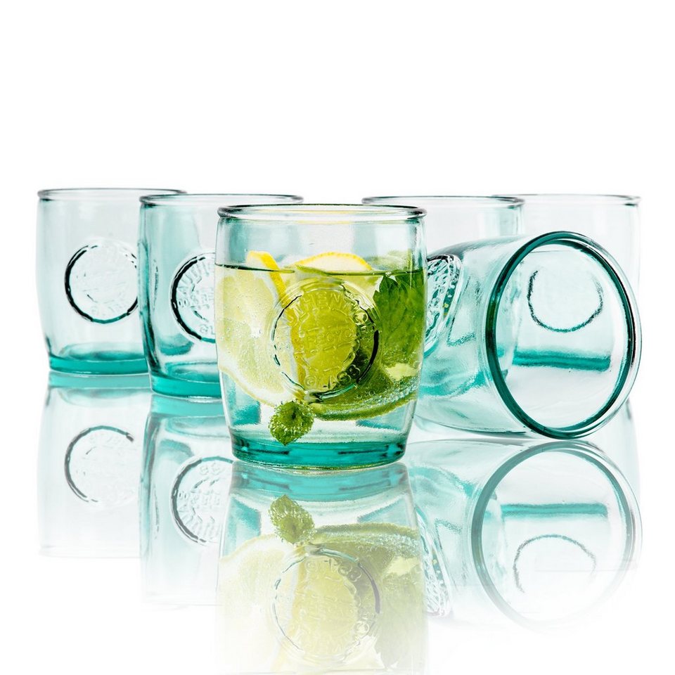 Bigdean Gläser Set 6−tlg 400ml Aus 100 Recyclingglas Trinkgläser