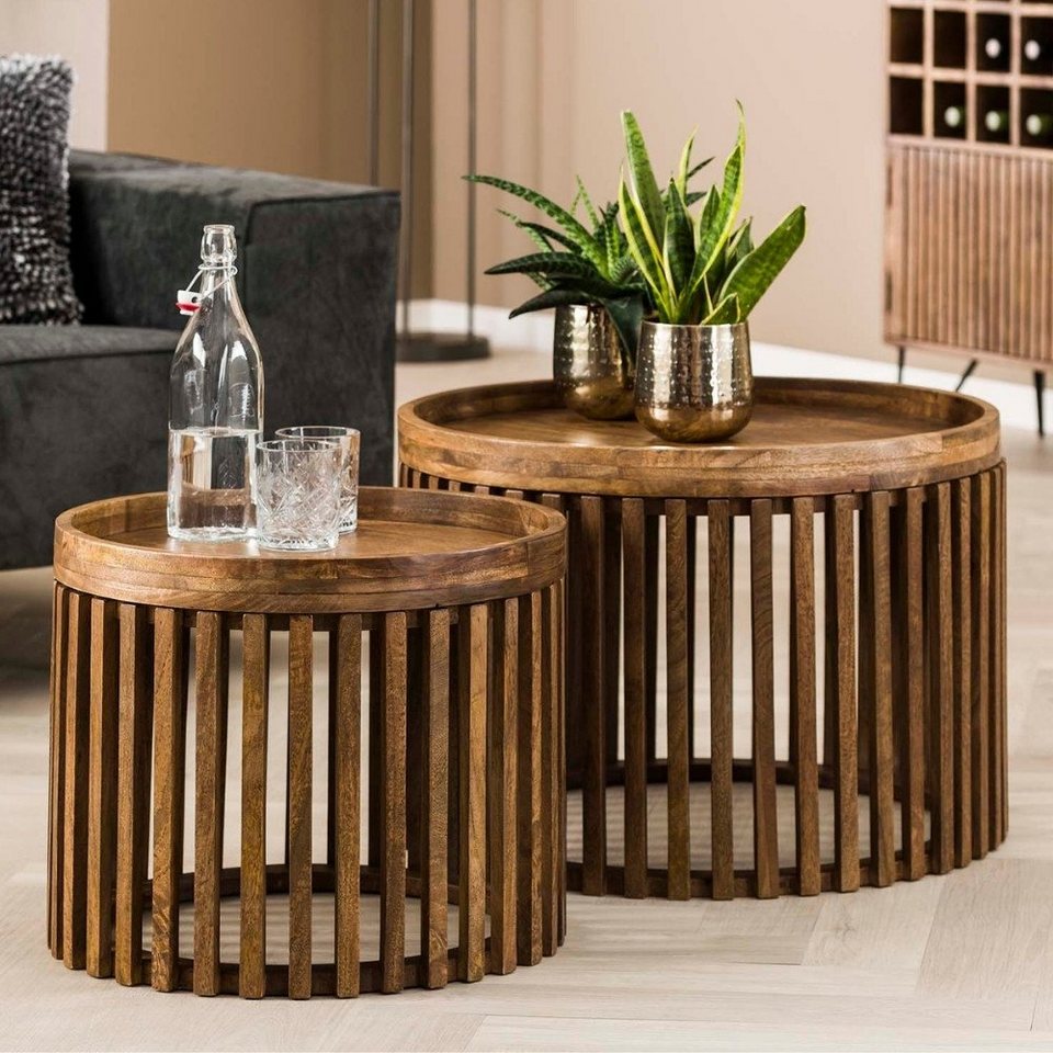 Ringo Living Beistelltisch Massivholz Couchtisch Boni In Natur Dunkel