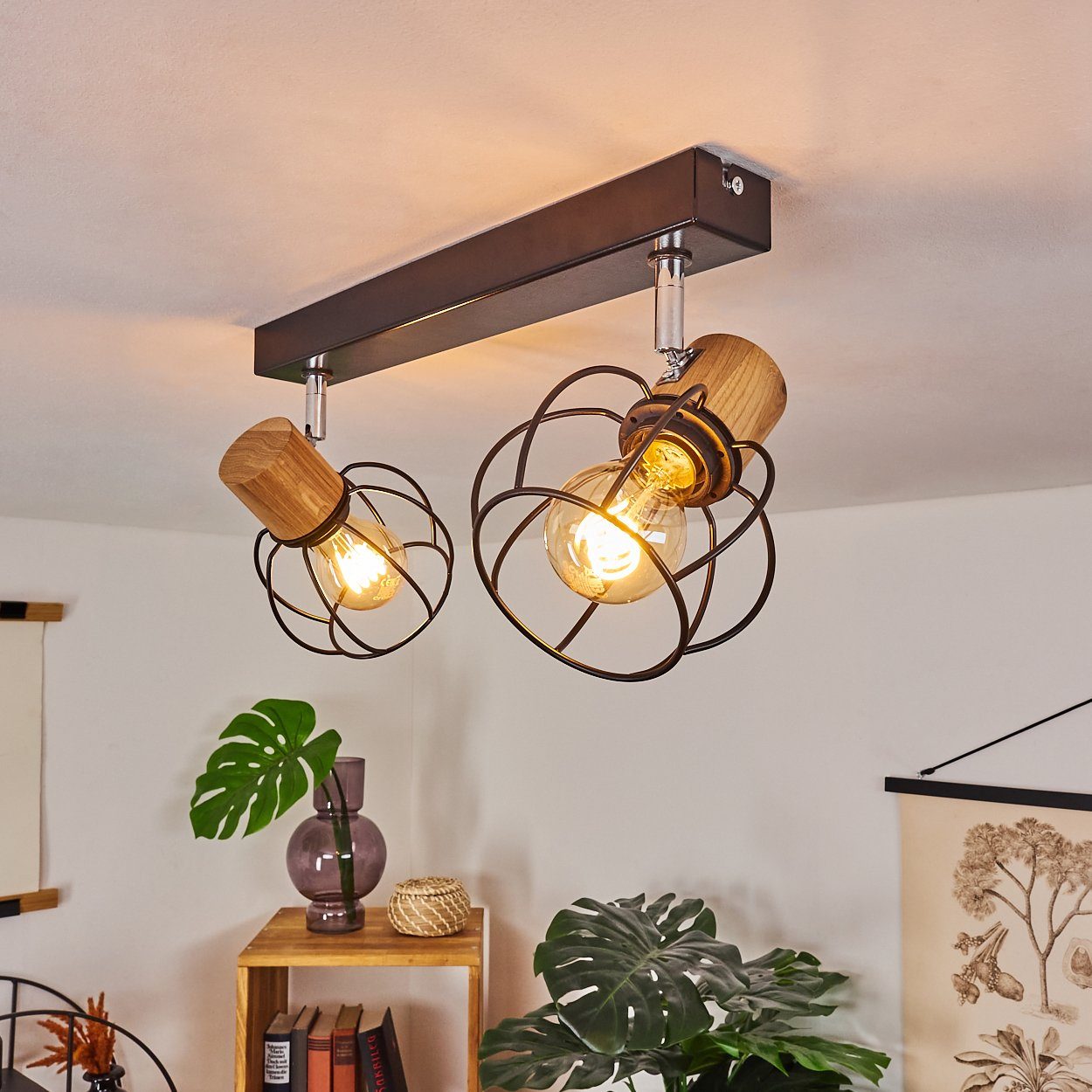Hofstein Deckenleuchte Micigliano Deckenlampe Aus Metallholz In