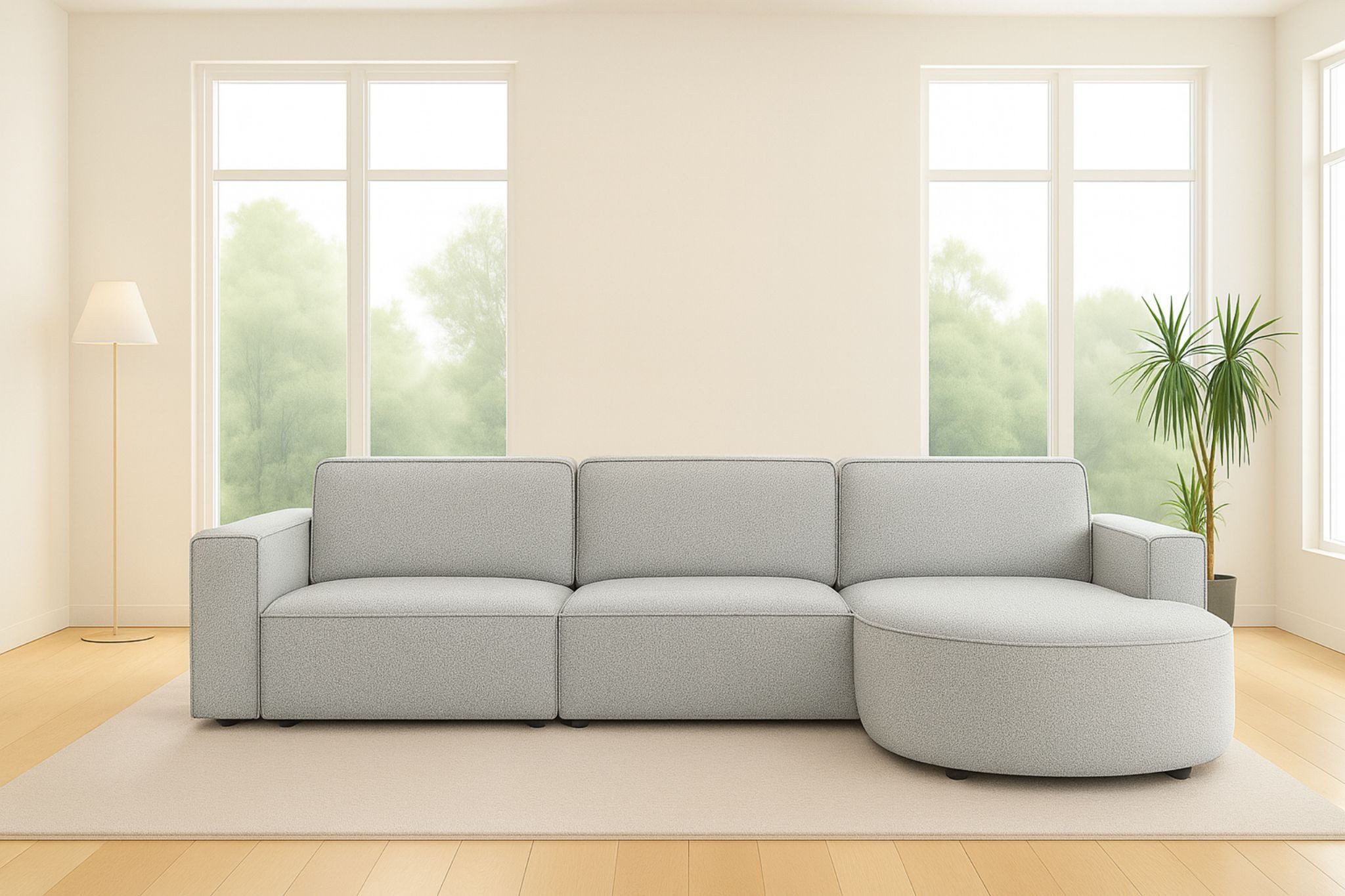 Kaiser Möbel Ecksofa Cursal Round – modulares L-Sofa mit sanften ...