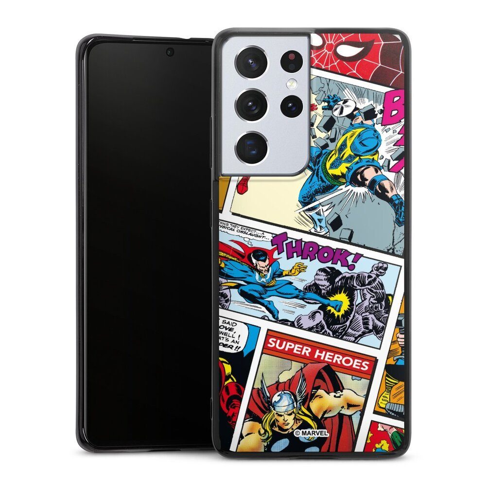 Deindesign Handyhülle Marvel Retro Comic Blue Samsung Galaxy S21 Ultra