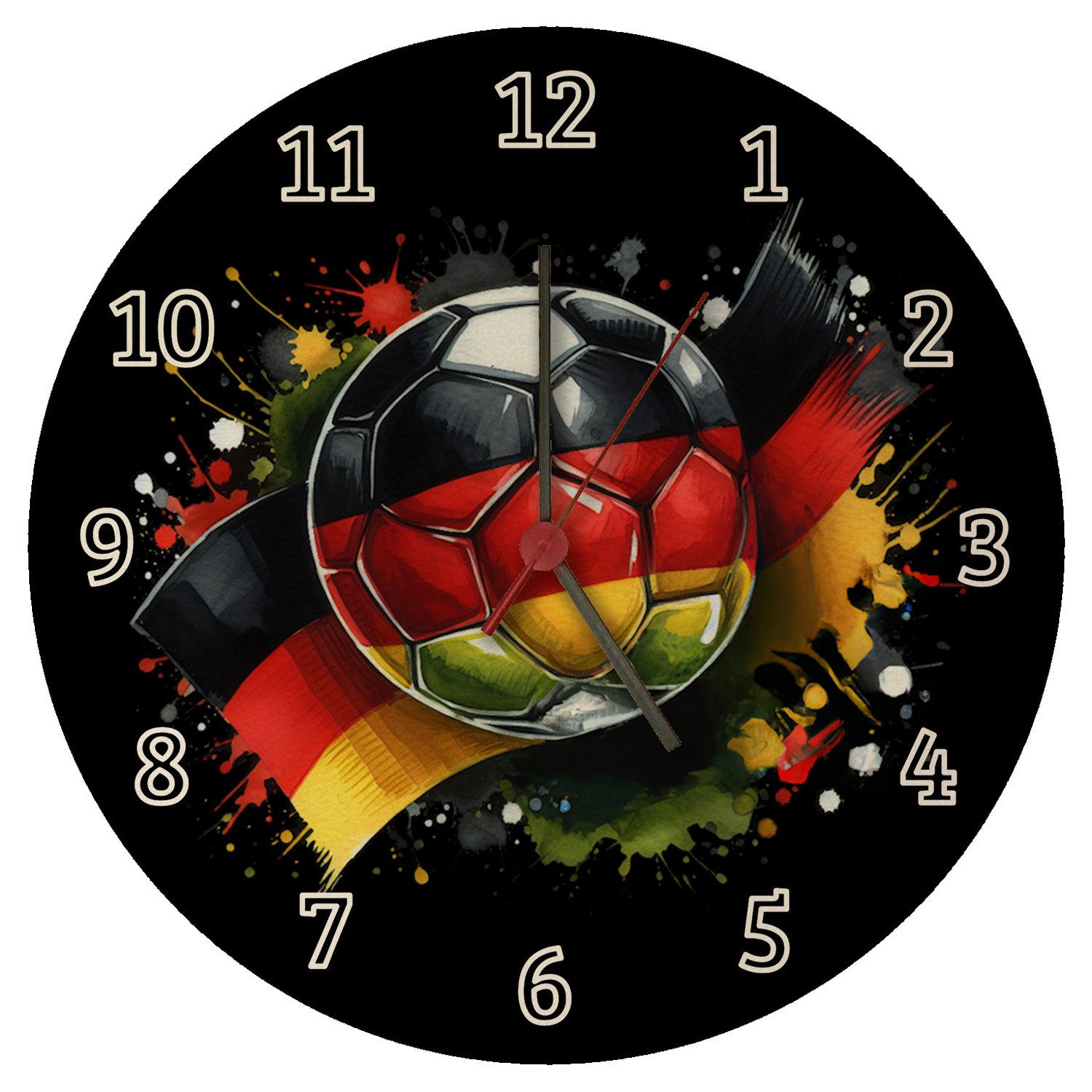 speecheese Wanduhr Fußball Deutschland Flagge Wanduhr aus MDF