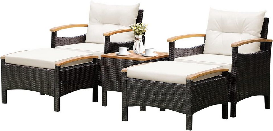 Komfotteu Balkonset Gartenmöbel Set 5 Tlg Aus Pe Ratten Mit