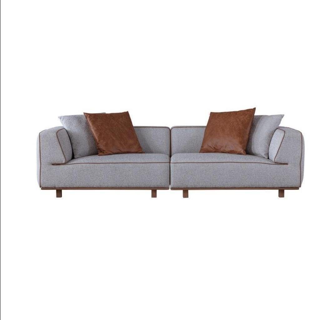 JVmoebel 4-Sitzer Sofa 4 Sitzer Design Sofas Polster Grau Textil Relax ...