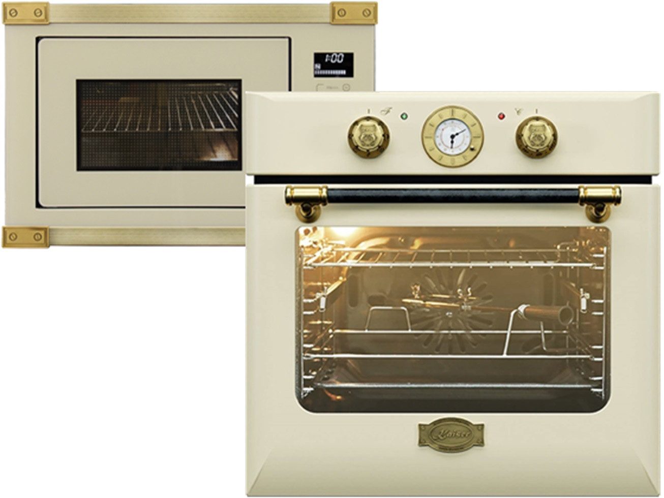 Kaiser Küchengeräte Backofen-Set Retro Einbau Backofen Elektro, Autark, 68 L mit Einbau ...