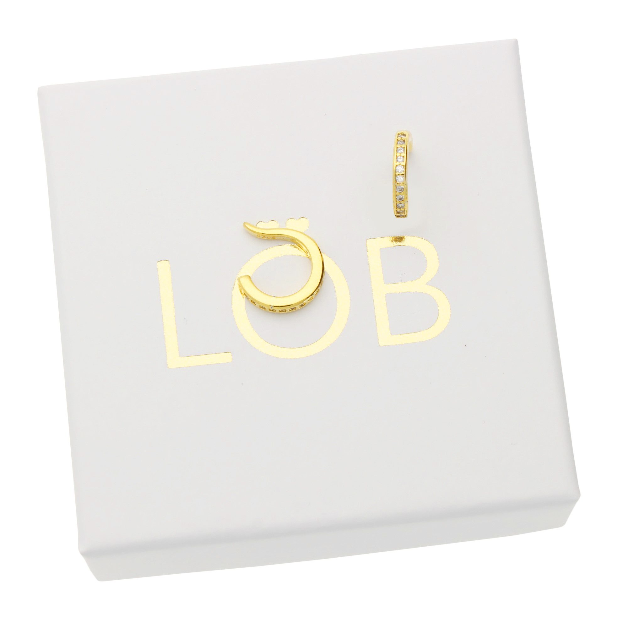 LÖB Ohrklemme 18K Gold vergoldet Ohrklemme Zirkonia Ear Cuff Fake Ohr ...