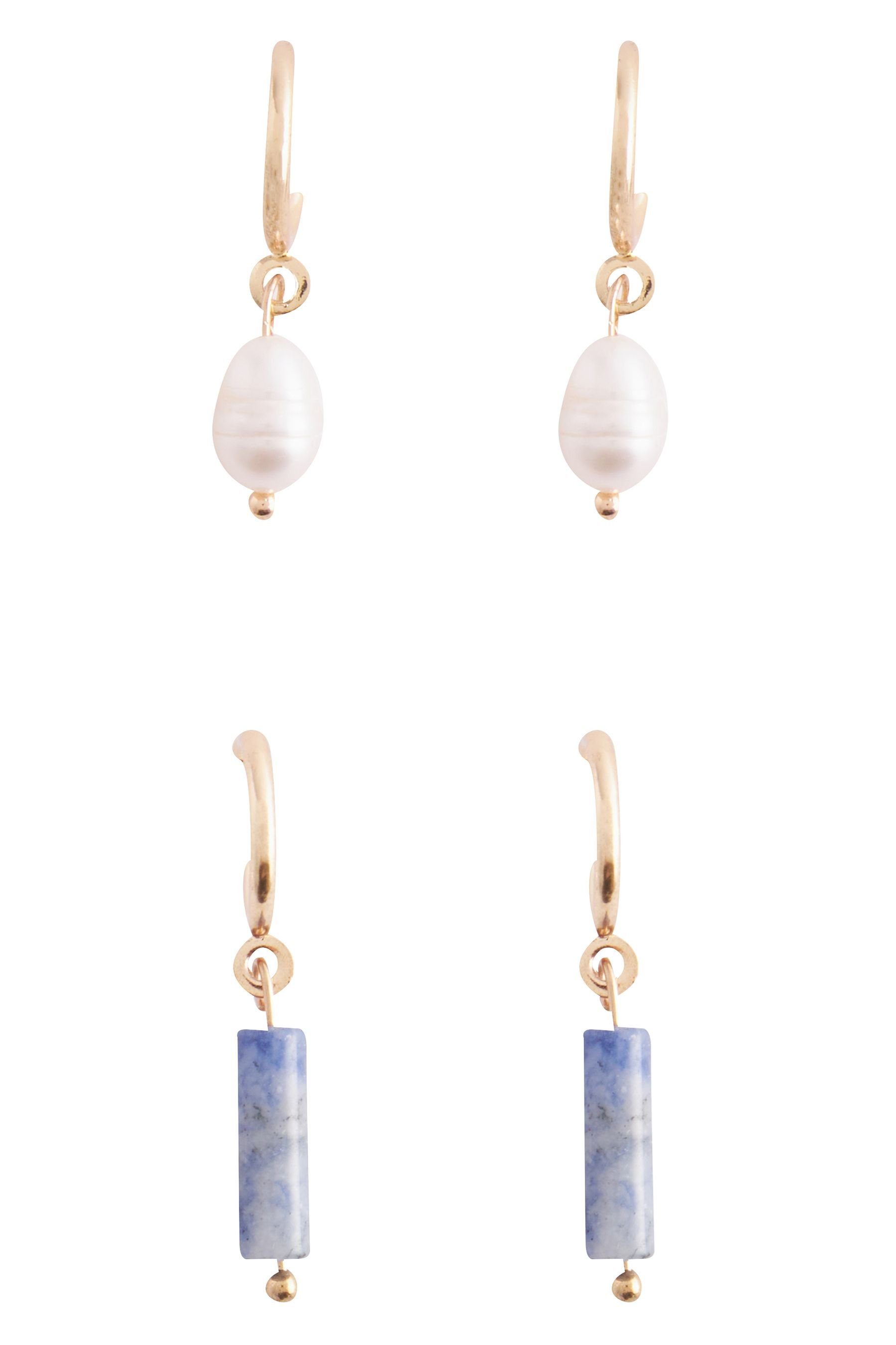 Next Paar Creolen Creolen-Pack mit Perlen-Anhänger (1-tlg)