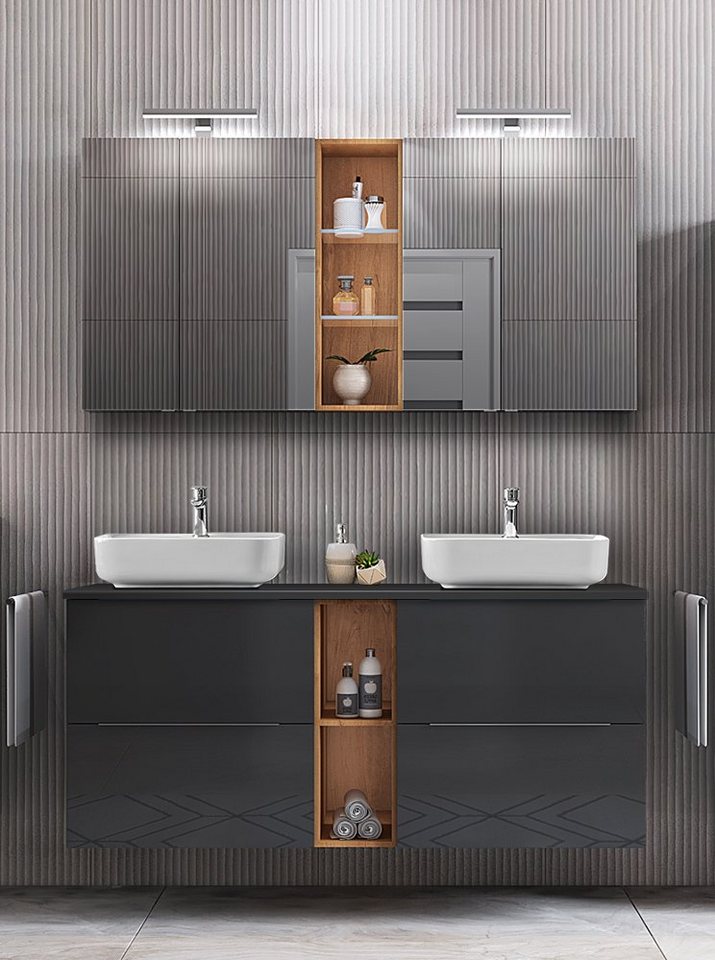 Lomadox Waschtisch Set Amarillo 147 Grey Spar Set 2 St