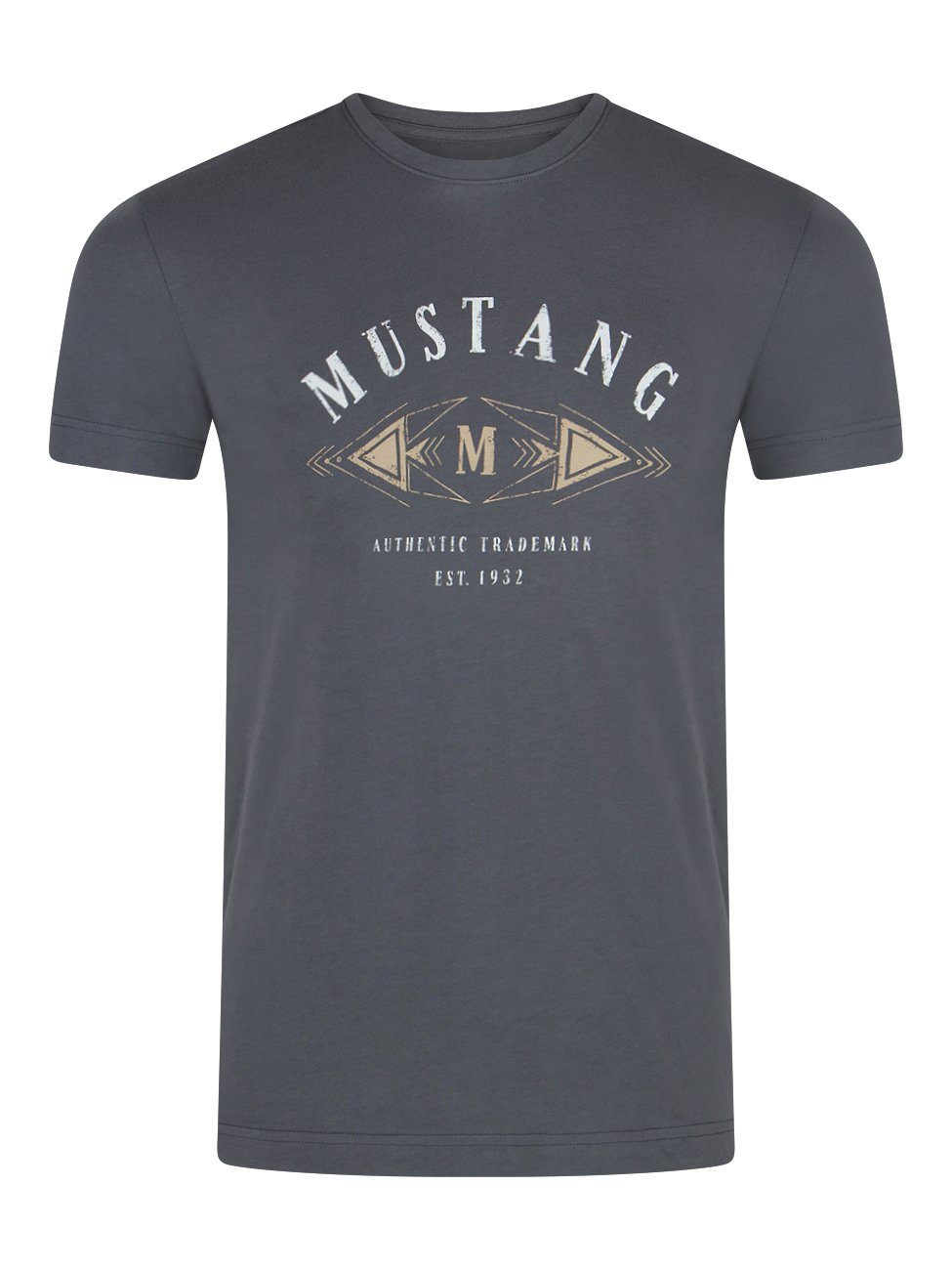 MUSTANG T-Shirt Herren Printshirt Regular Fit (1-tlg) Kurzarm Tee Shirt ...