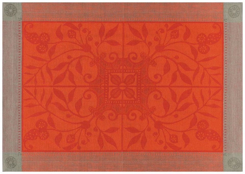 Platzset Tischsets 2x Set Venezia Cornaline 54x38 Cm Le Jacquard