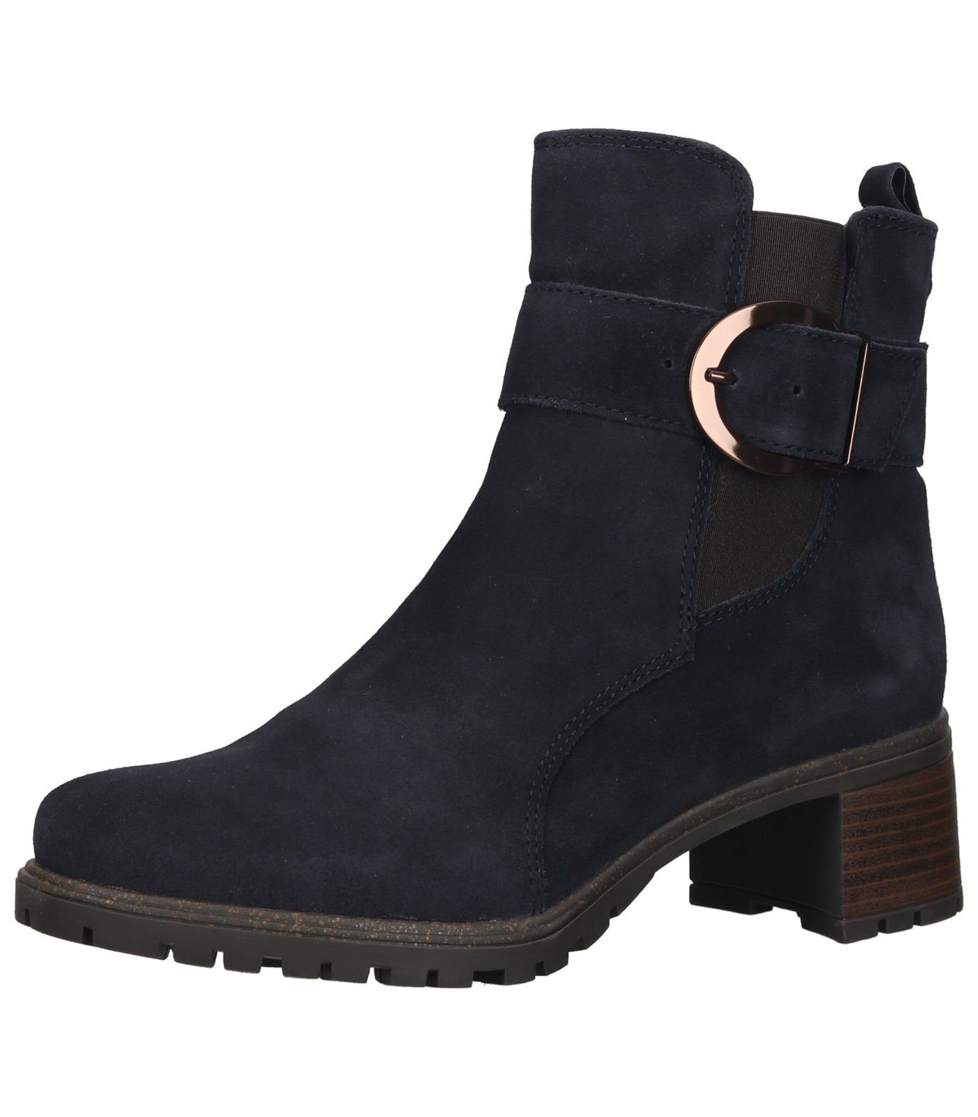 Damen Stiefeletten Blau Leder