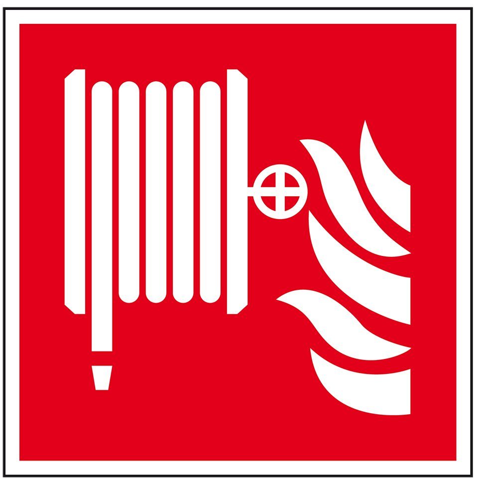 König Werbeanlagen Hinweisschild Brandschutzzeichen Löschschlauch, KRO, ASR/ISO, Folie, selbstkl ...