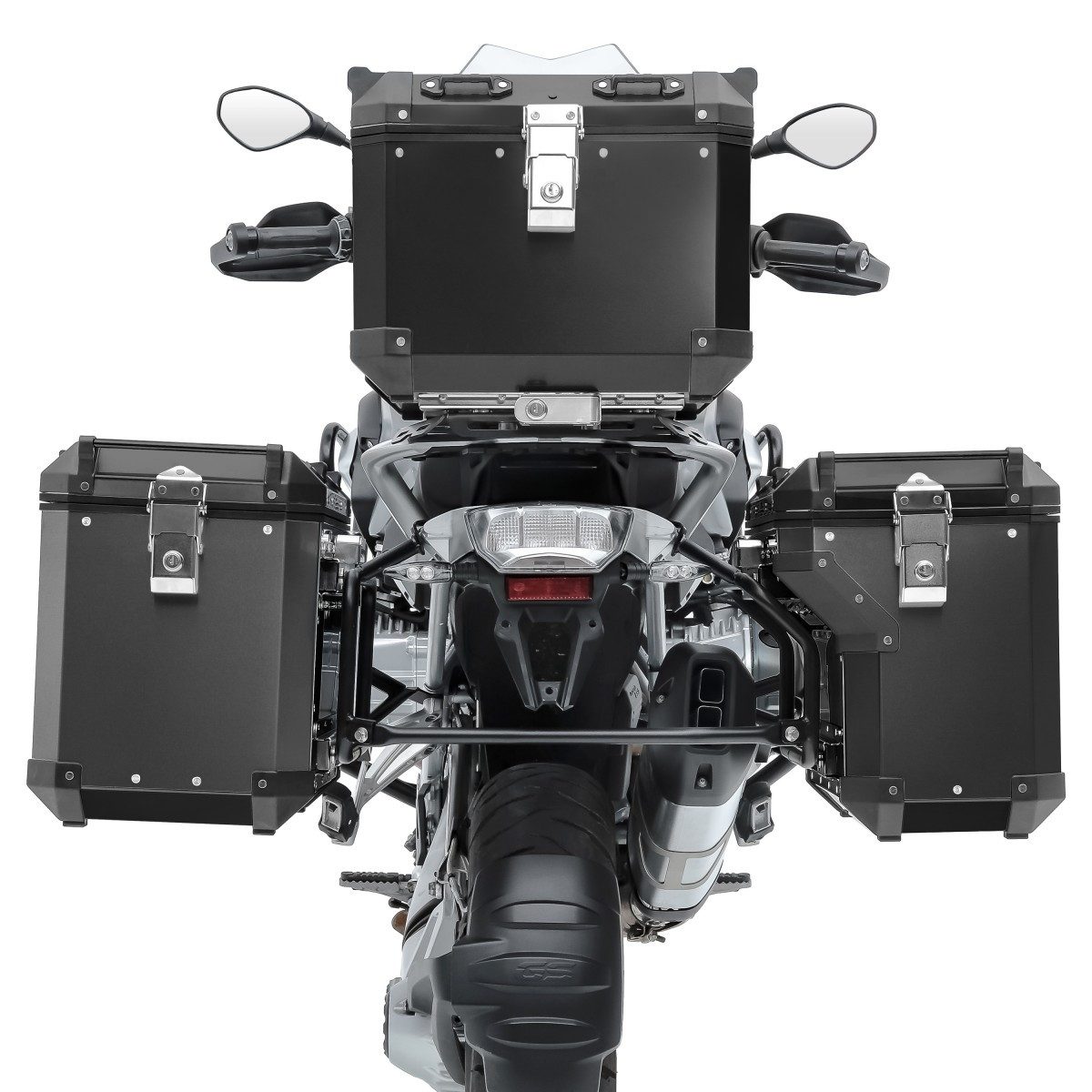 Bagtecs Kofferset Set Alukoffer + Topcase + Träger passend für Harley Davidson Pan Ameri
