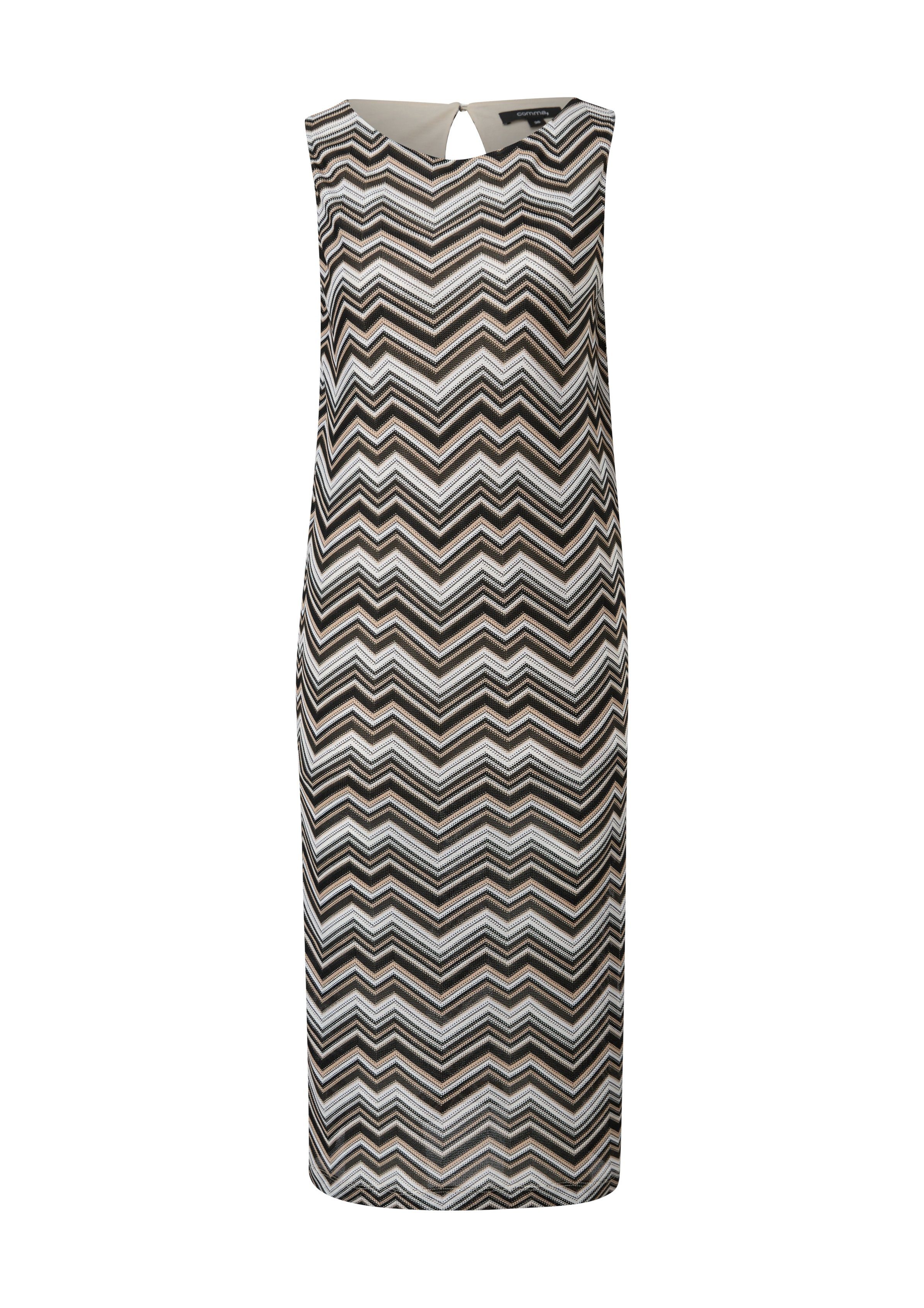 Comma Midikleid Kleid mit Zickzack-Muster