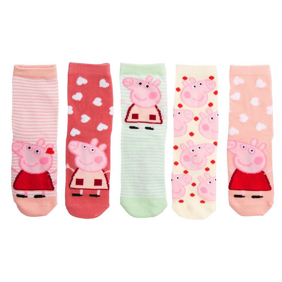 United Labels® Socken Peppa Wutz Socken Für Mädchen Bunt 5er Pack
