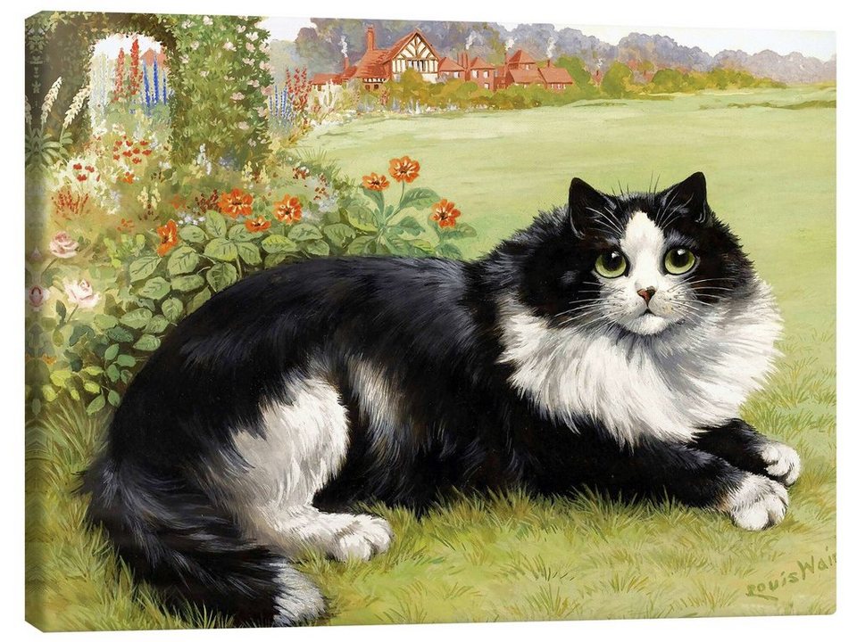 Posterlounge Leinwandbild Louis Wain Ruhepause Im Garten Illustration