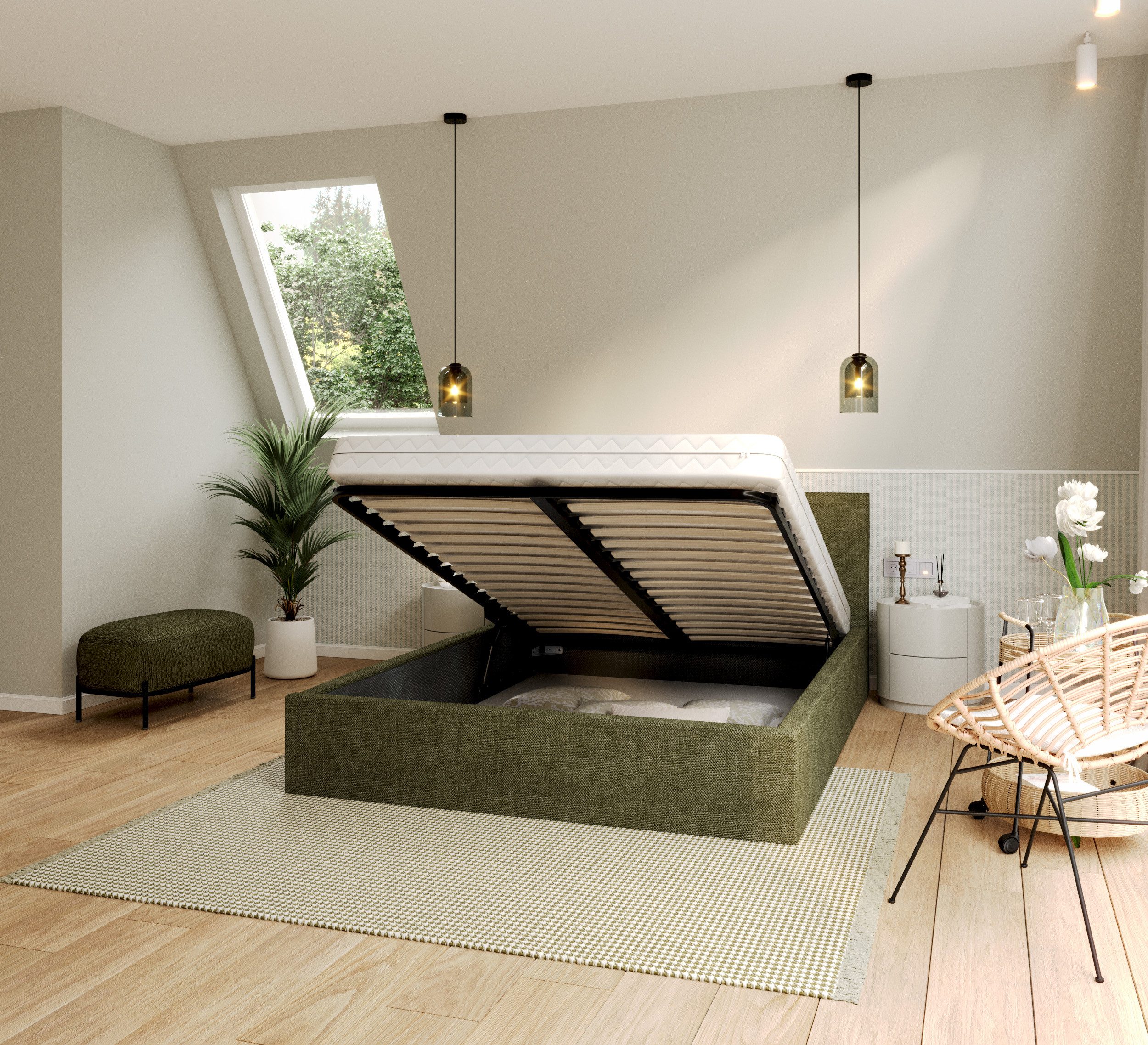 Bett Mit Bettkasten Zum Aufklappen