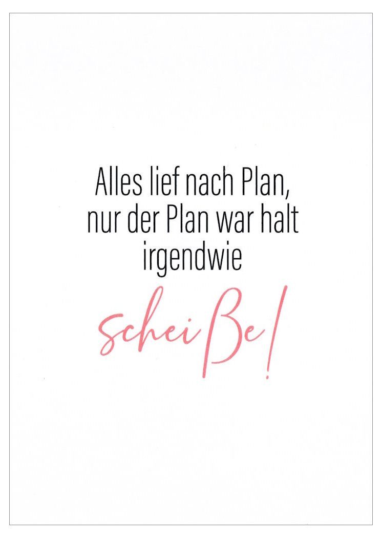 Postkarte "U. Wathling: Alles lief nach Plan, nur der Plan war halt ...