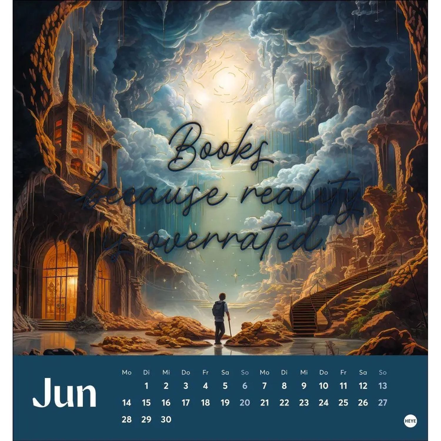 HEYE Monatskalender Book Lover Postkartenkalender 2027 - Postkarten für ...