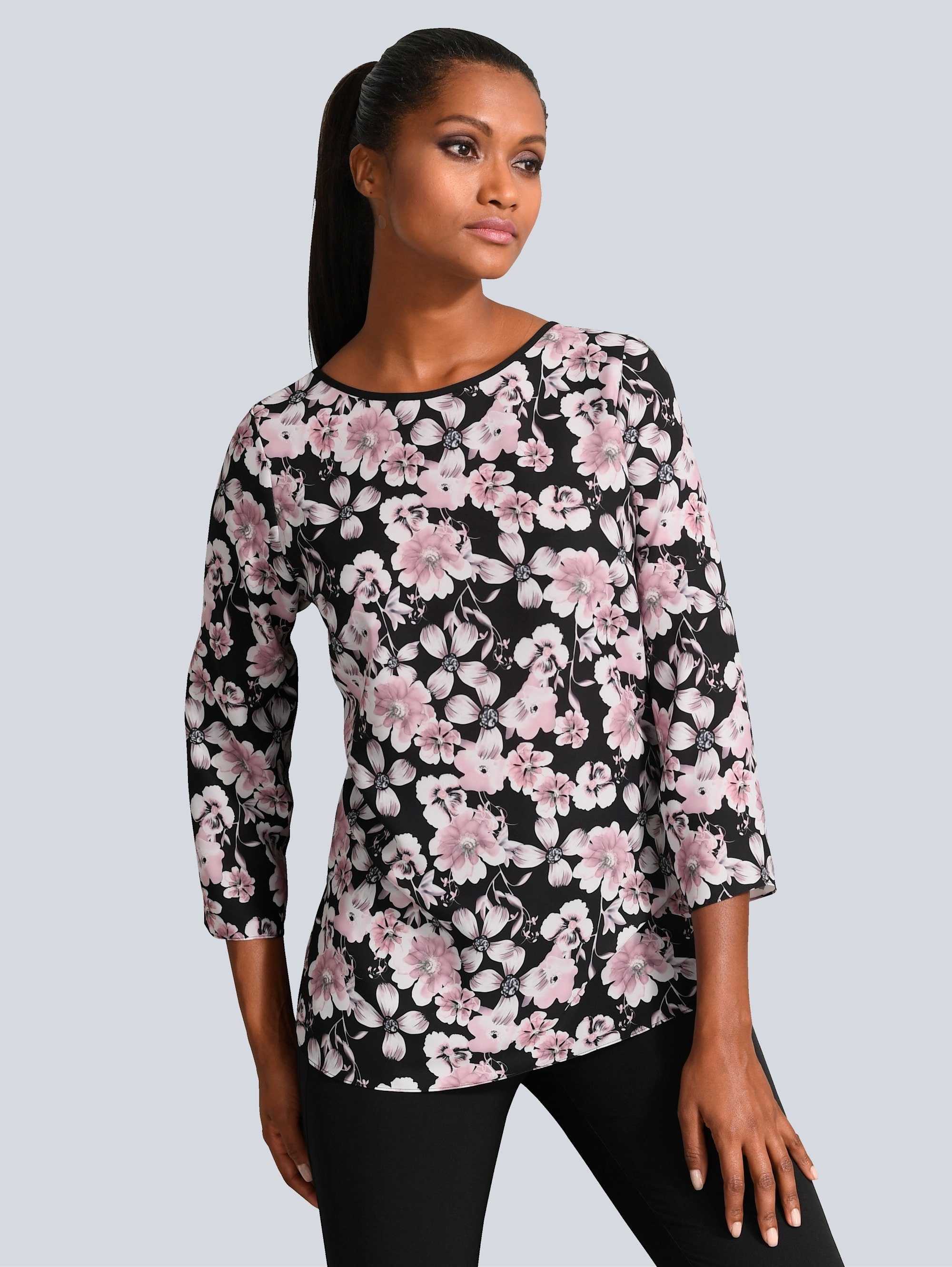Alba Moda Bluse Mit Unifarbener Paspel Am Ausschnitt Online Kaufen Otto