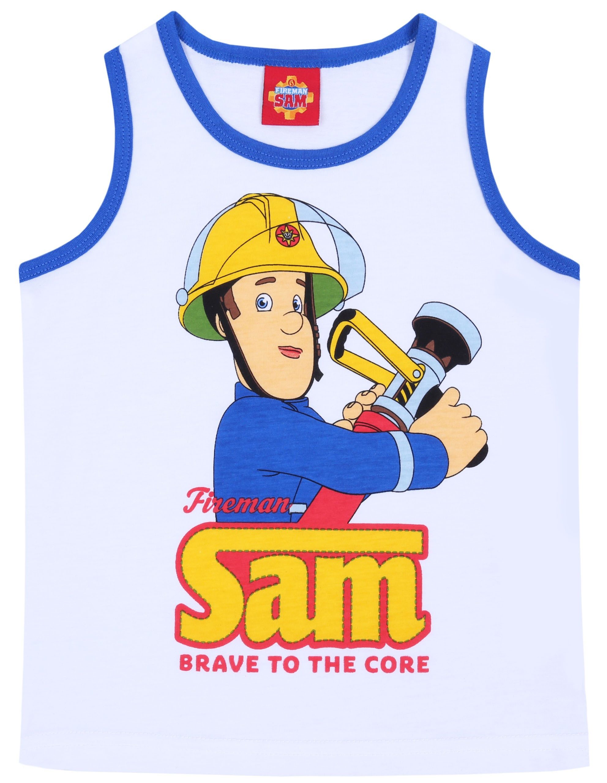 Feuerwehrmann Sam Unterhemd Weiß-blaues Set Unterhemd+Unterhose ...