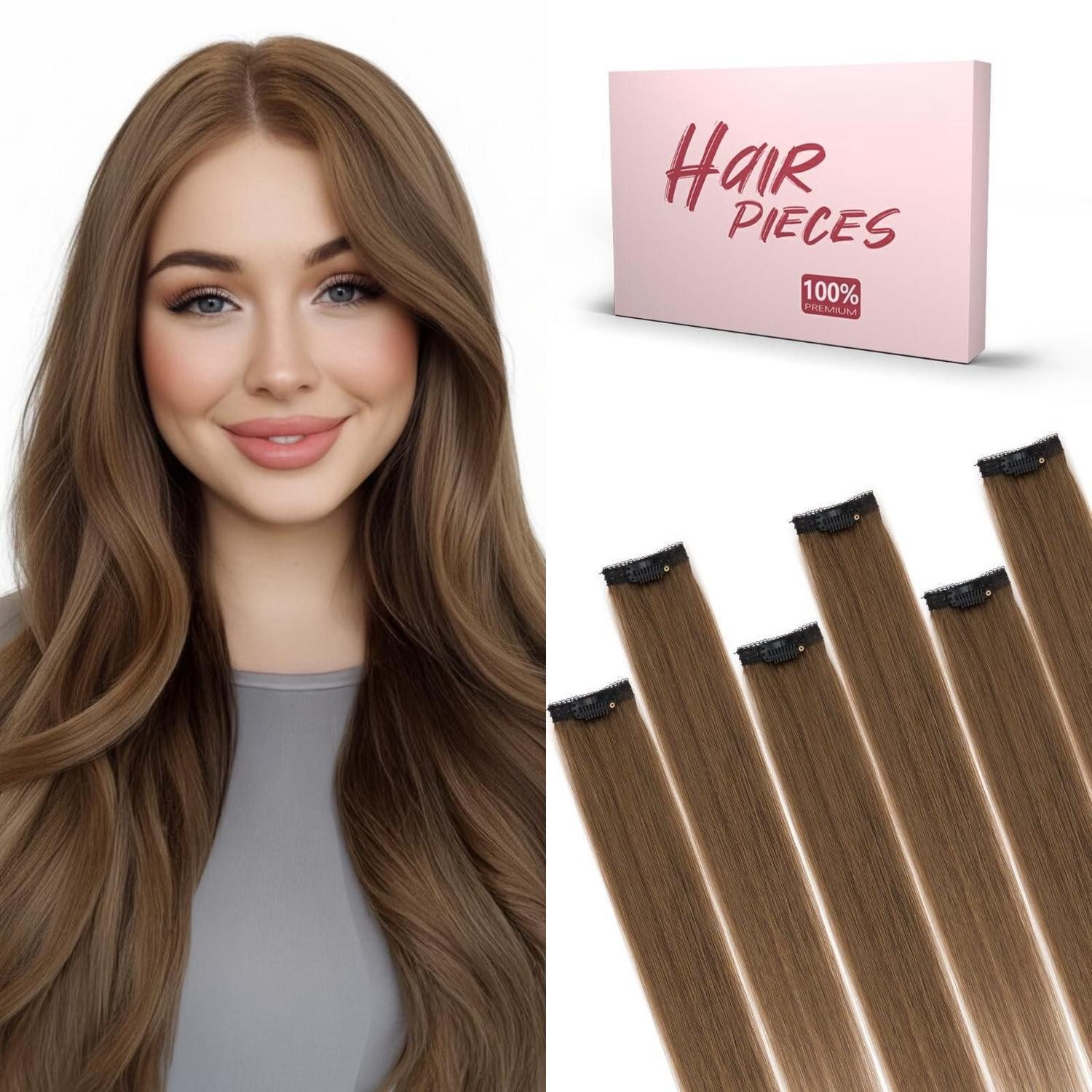 LuxusKollektion Echthaar-Extension Extensions Clip in Echthaar Remy 16 ...