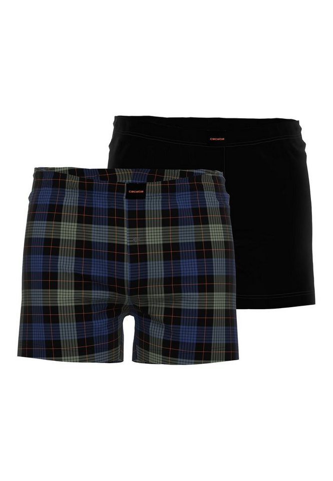 Ceceba Boxershorts Ceceba Herren Boxershort Schwarz Uni 2er Pack 2 St