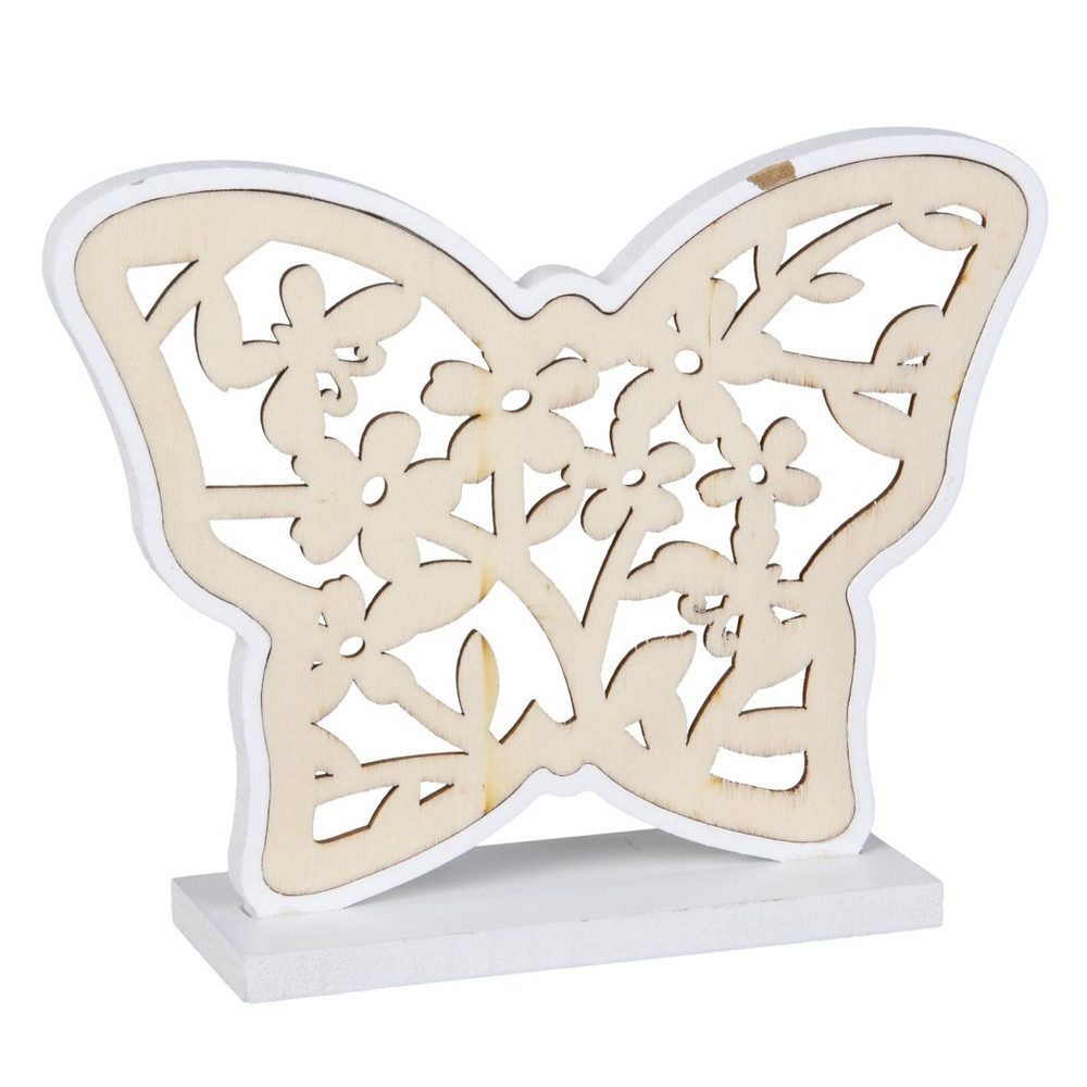 MICA Dekoobjekt Standdeko - Blume oder Schmetterling - braun/weiß - ca ...