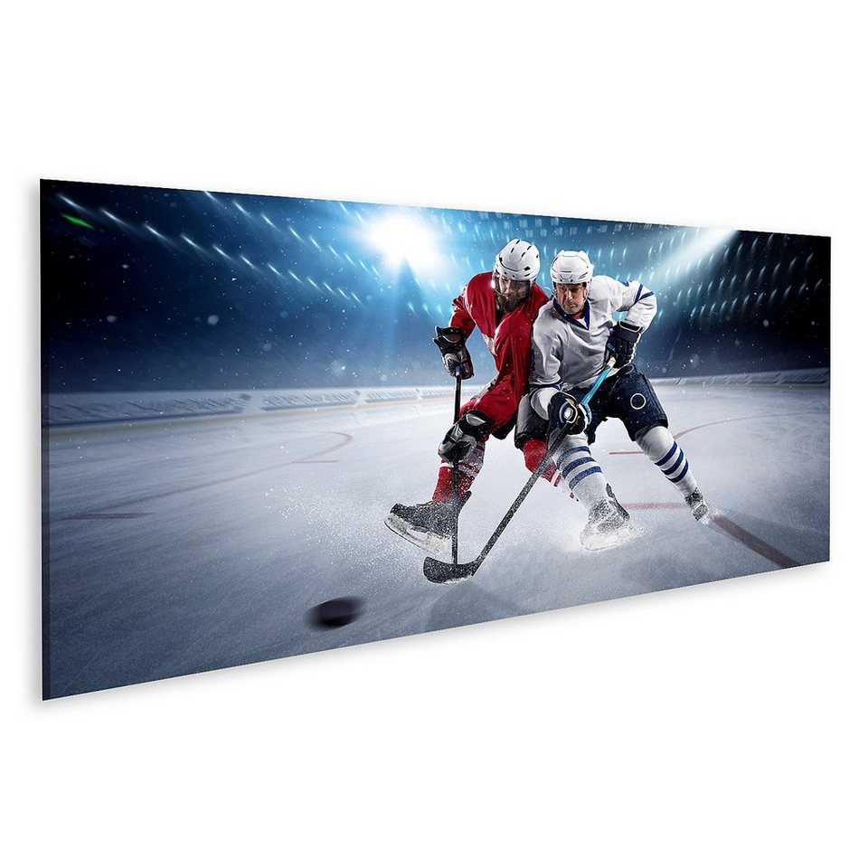 Islandburner Leinwandbild Bild Auf Leinwand Eis Hockey Spieler Puck